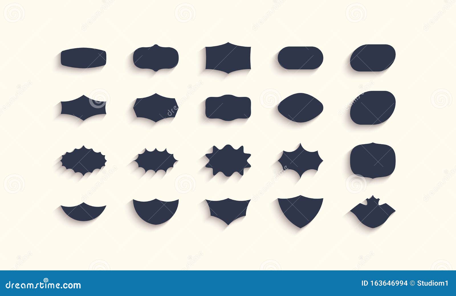 Set of Empty Geometrical Shapes. Collection of Design Elements Stock ...