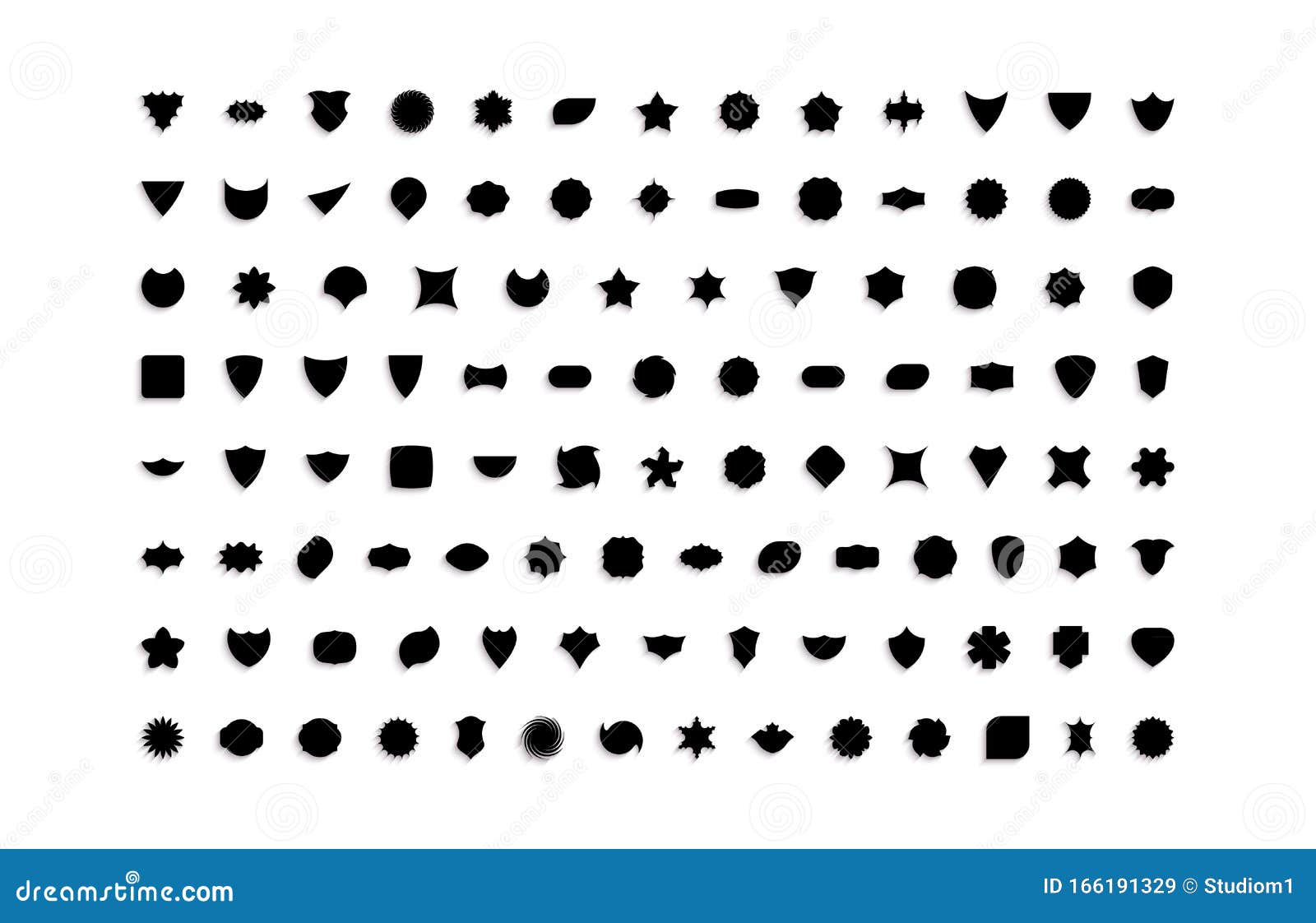 Set of Empty Geometrical Shapes. Collection of Design Elements Stock ...