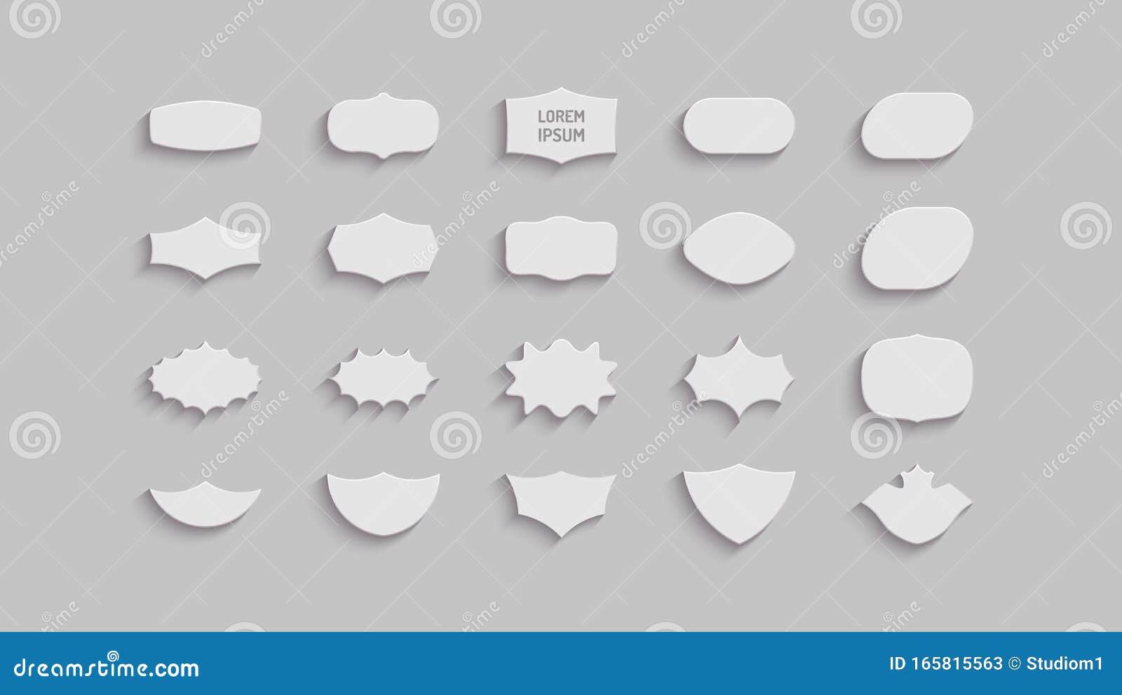 Set of Empty Geometrical Shapes. Collection of Design Elements Stock ...