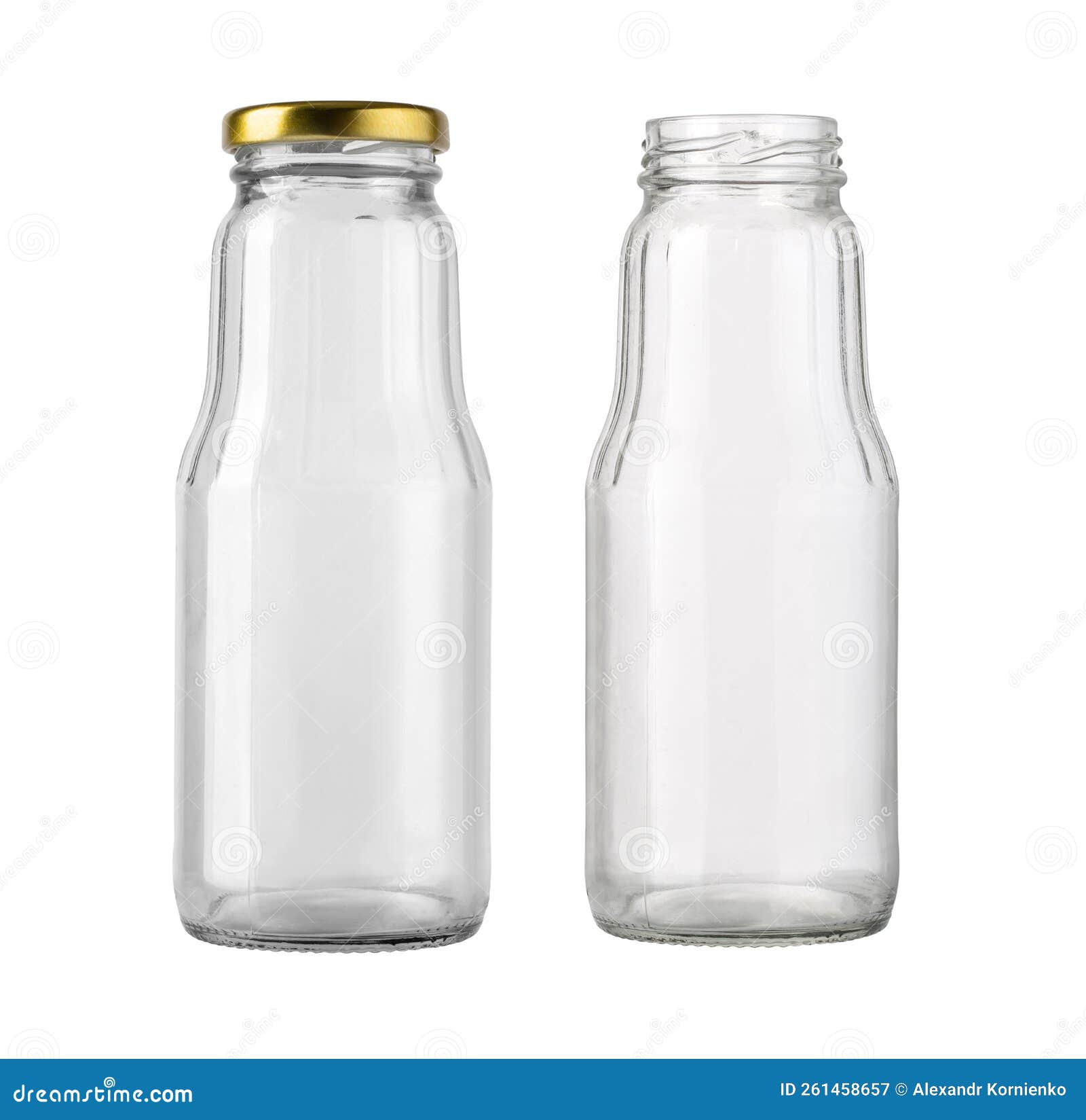 Set of empty glass bottles stock image. Image of liquid - 261458657