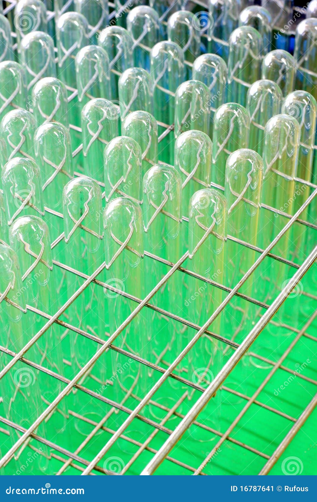 A Set of Empty Glass Test Tubes in a Rack Stock Image - Image of ...