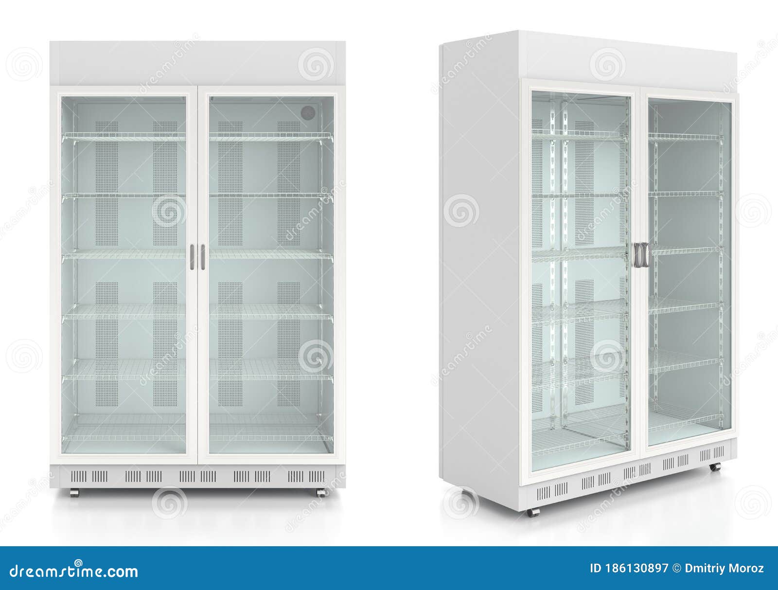Empty display refrigerator stock illustration. Illustration of ...