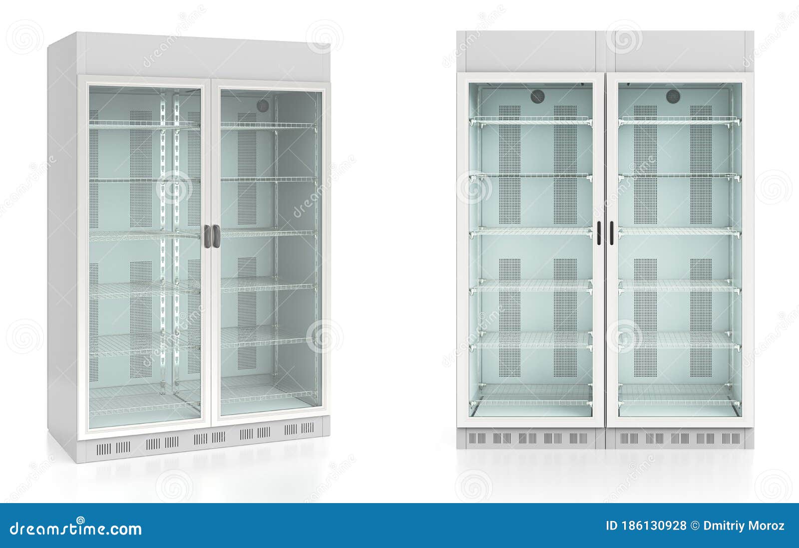 Empty display refrigerator stock illustration. Illustration of white ...
