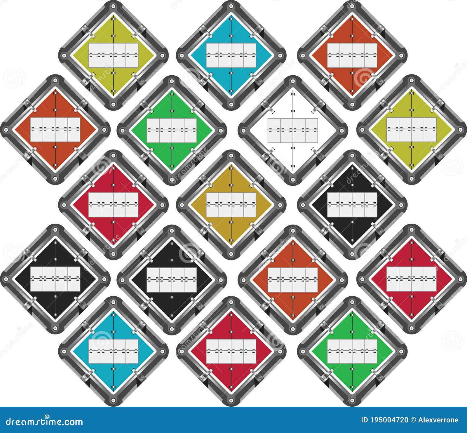 Set of Empty Multicolored Signs for the Transport of Dangerous Goods ...