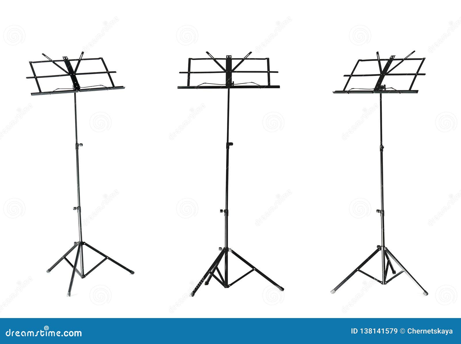 Set of Empty Music Stands for Note Sheets Stock Image - Image of double ...