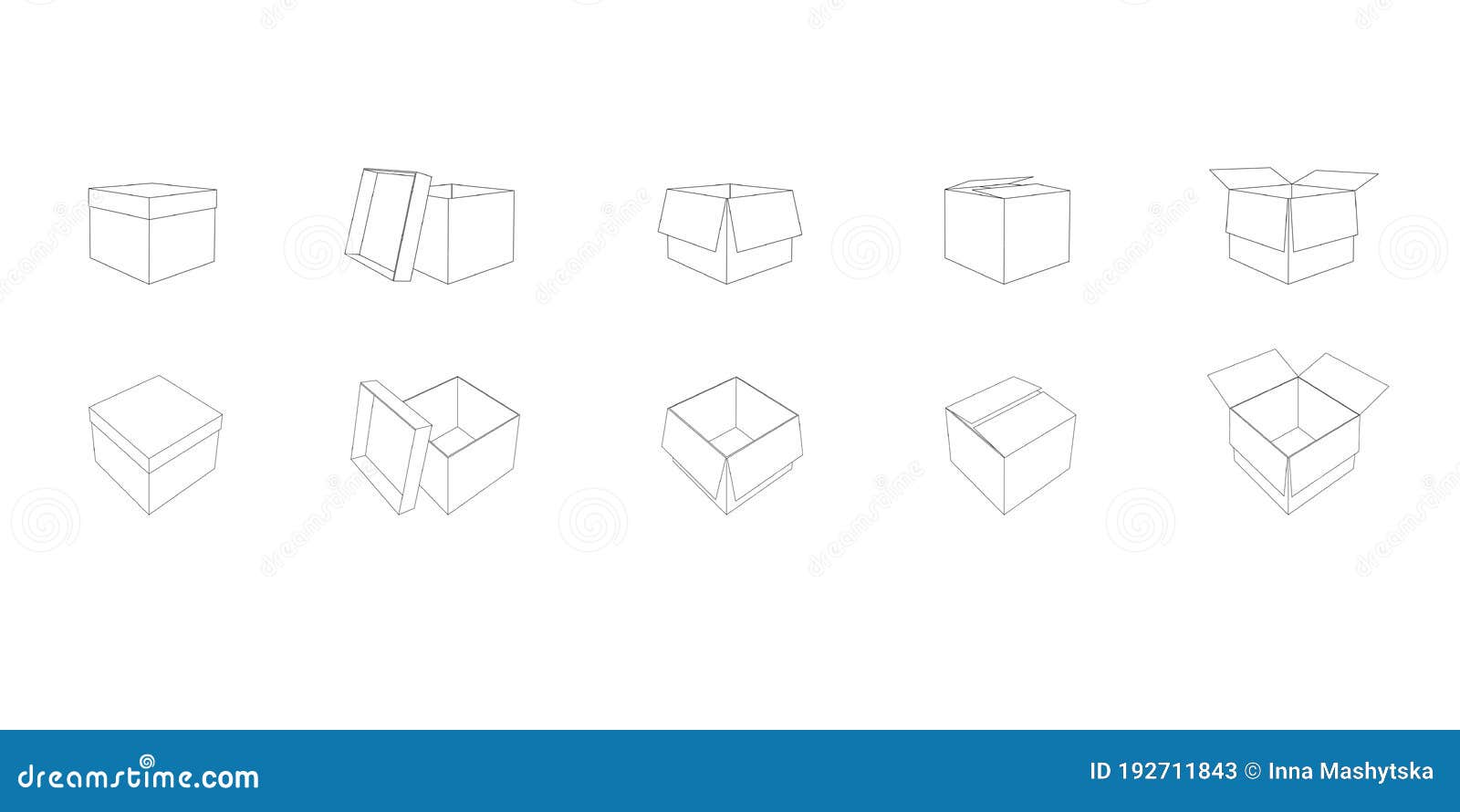 Isometry A Set Of Cardboard Boxes Of Various Shapes, Closed And Open ...