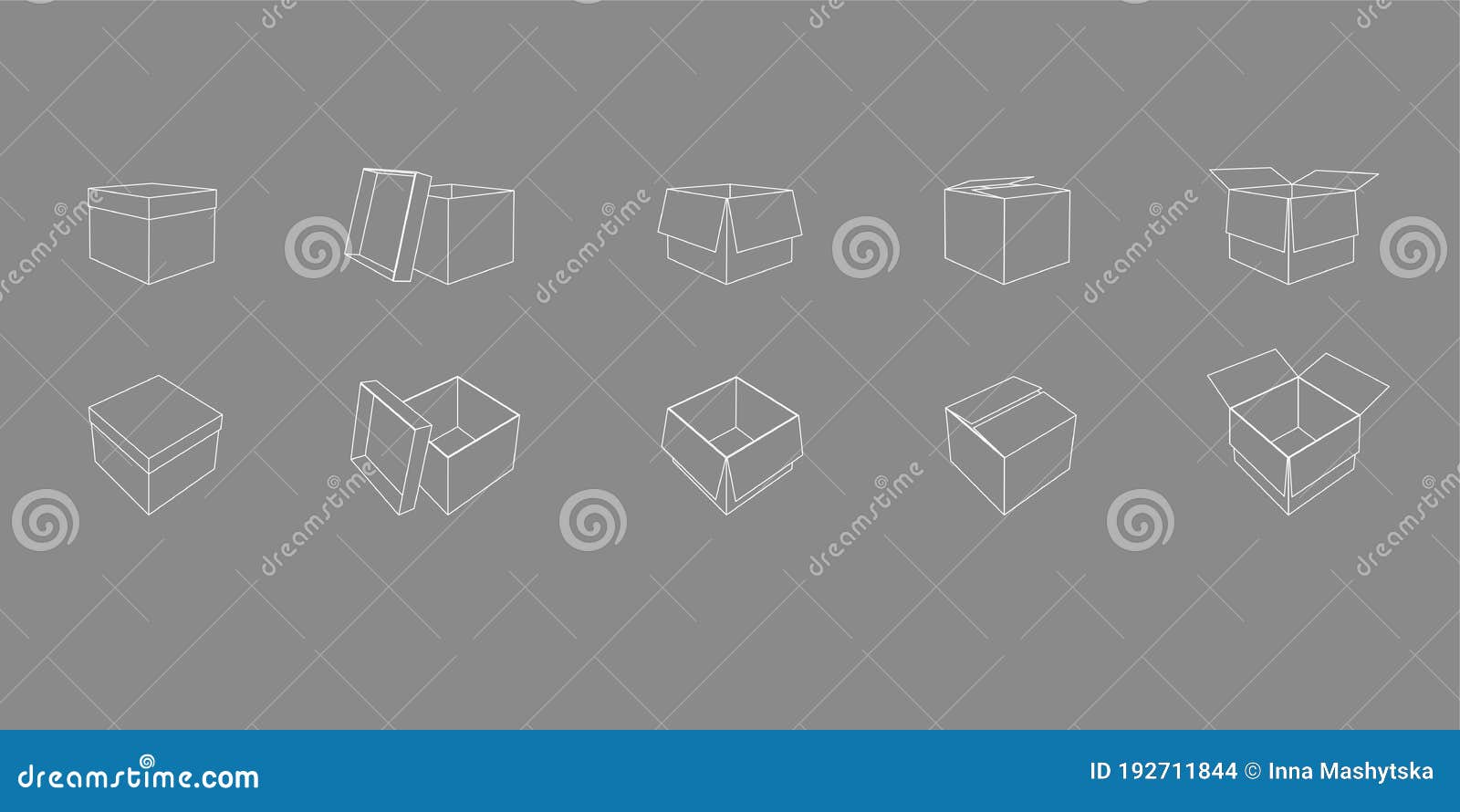Isometry A Set Of Cardboard Boxes Of Various Shapes, Closed And Open ...