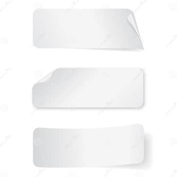 Set of Empty Paper Rectangular Stickers on White Background. Templates ...
