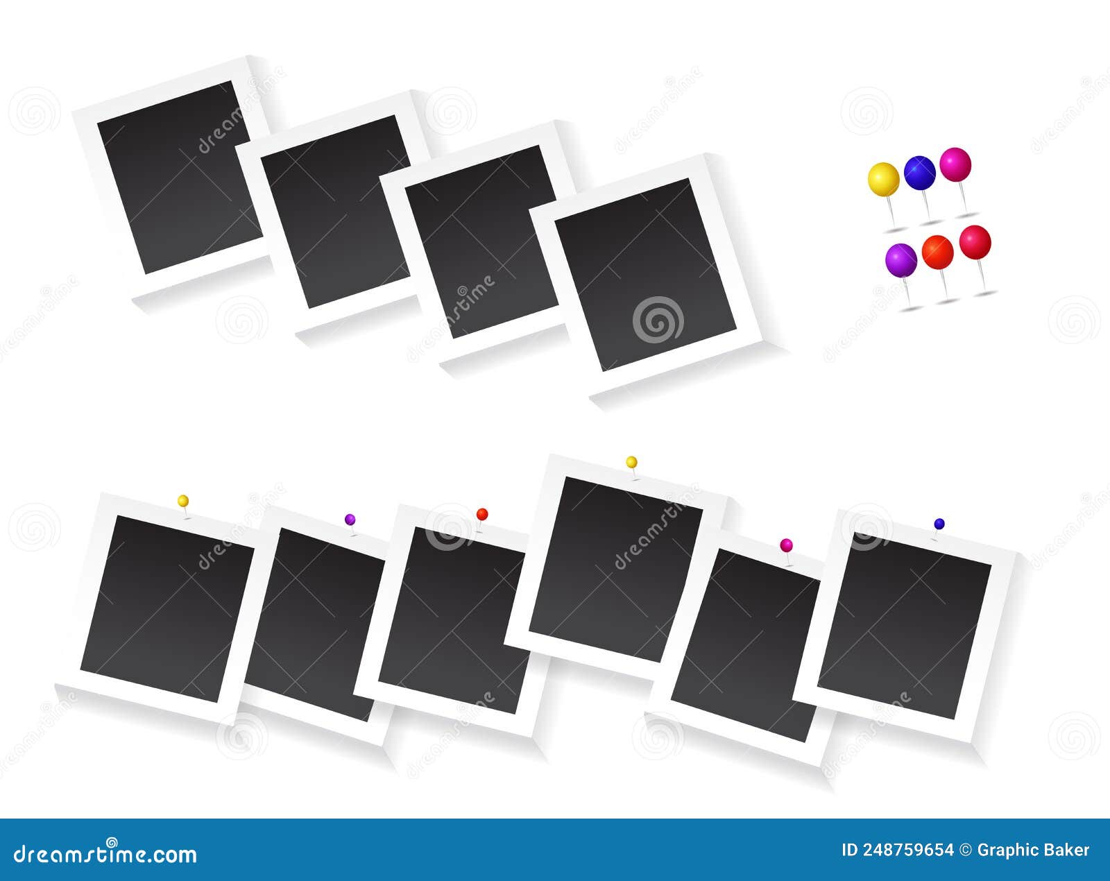 Set of Empty Photo Frames Compositions. Stock Vector - Illustration of ...