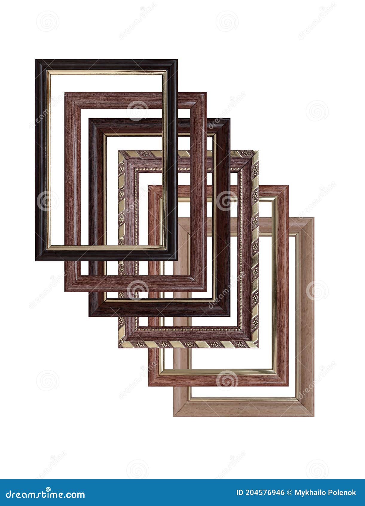 Set of Empty Picture Frames with Free Space Inside, Isolated on White ...