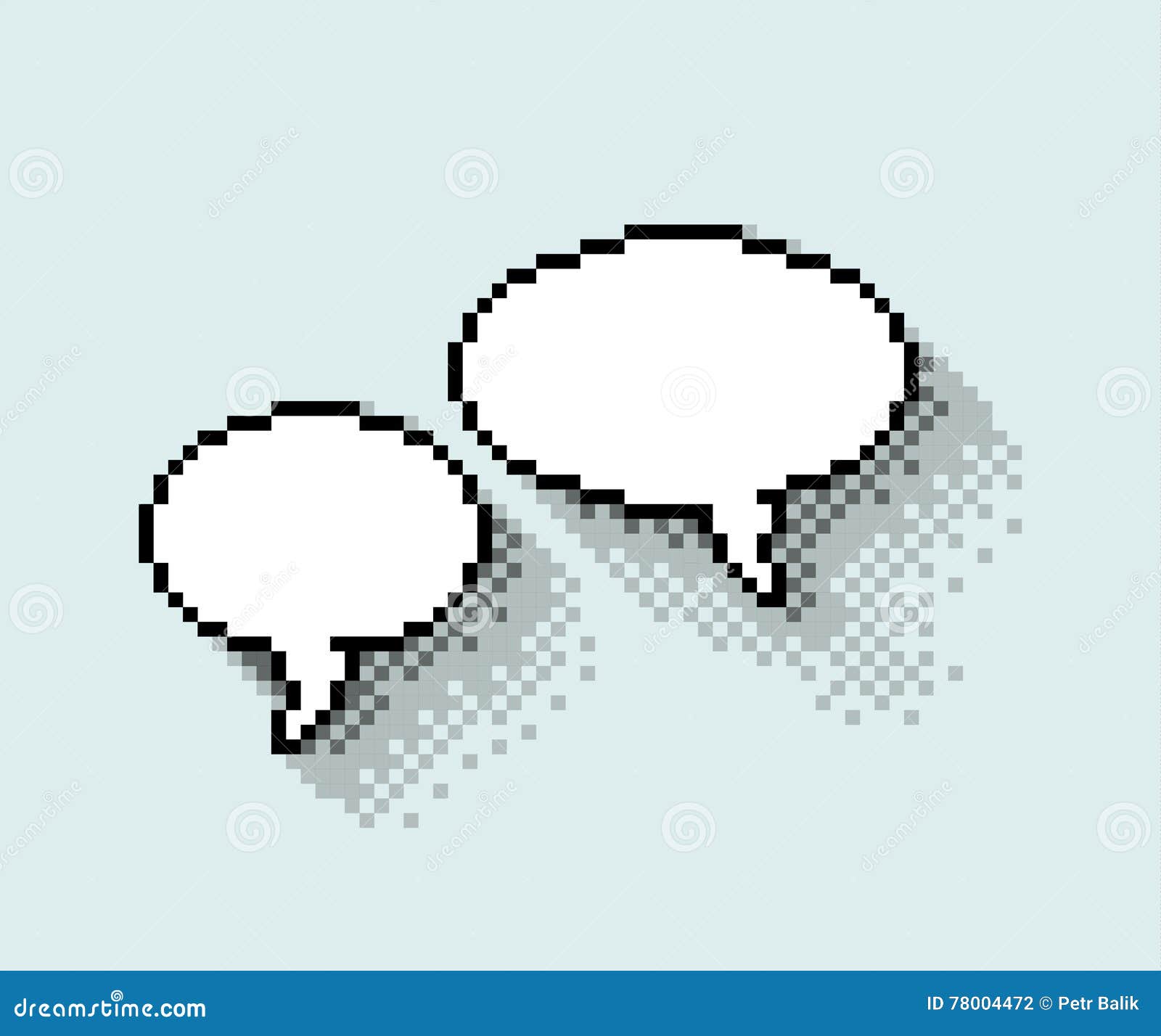 Set of Empty Pixel Text Bubbles Stock Vector - Illustration of dialog ...