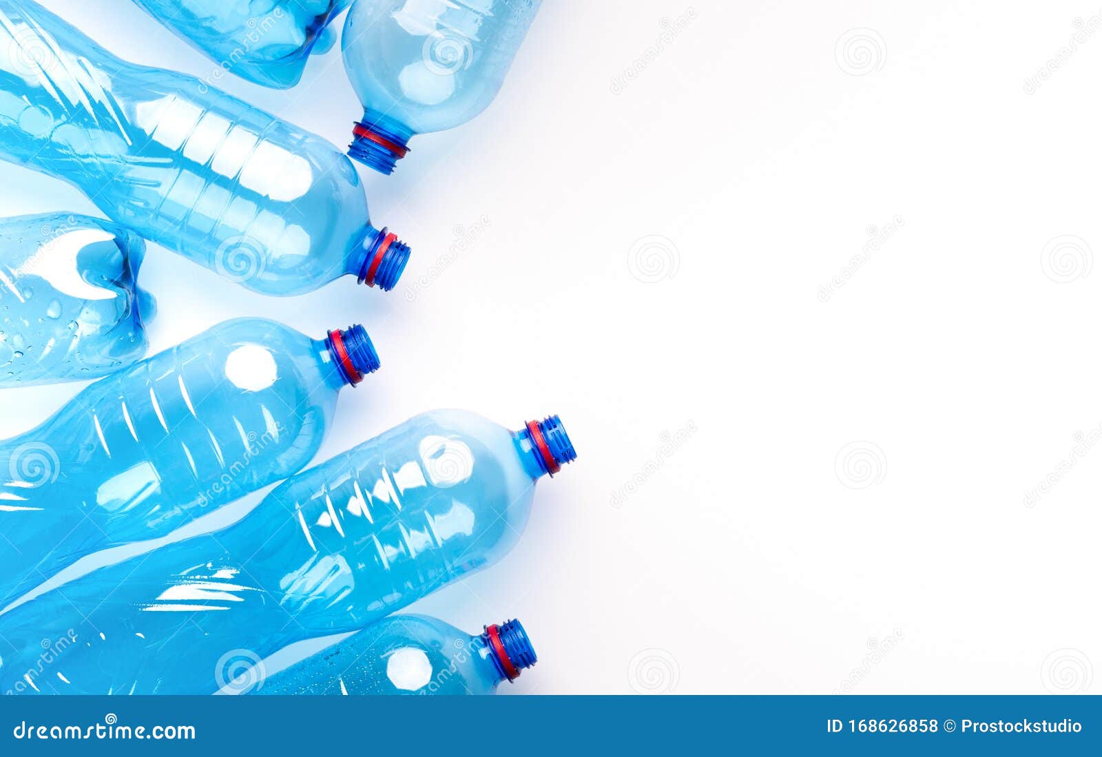 Set of Empty Plastic Bottles Isolated on White Background Stock Photo ...