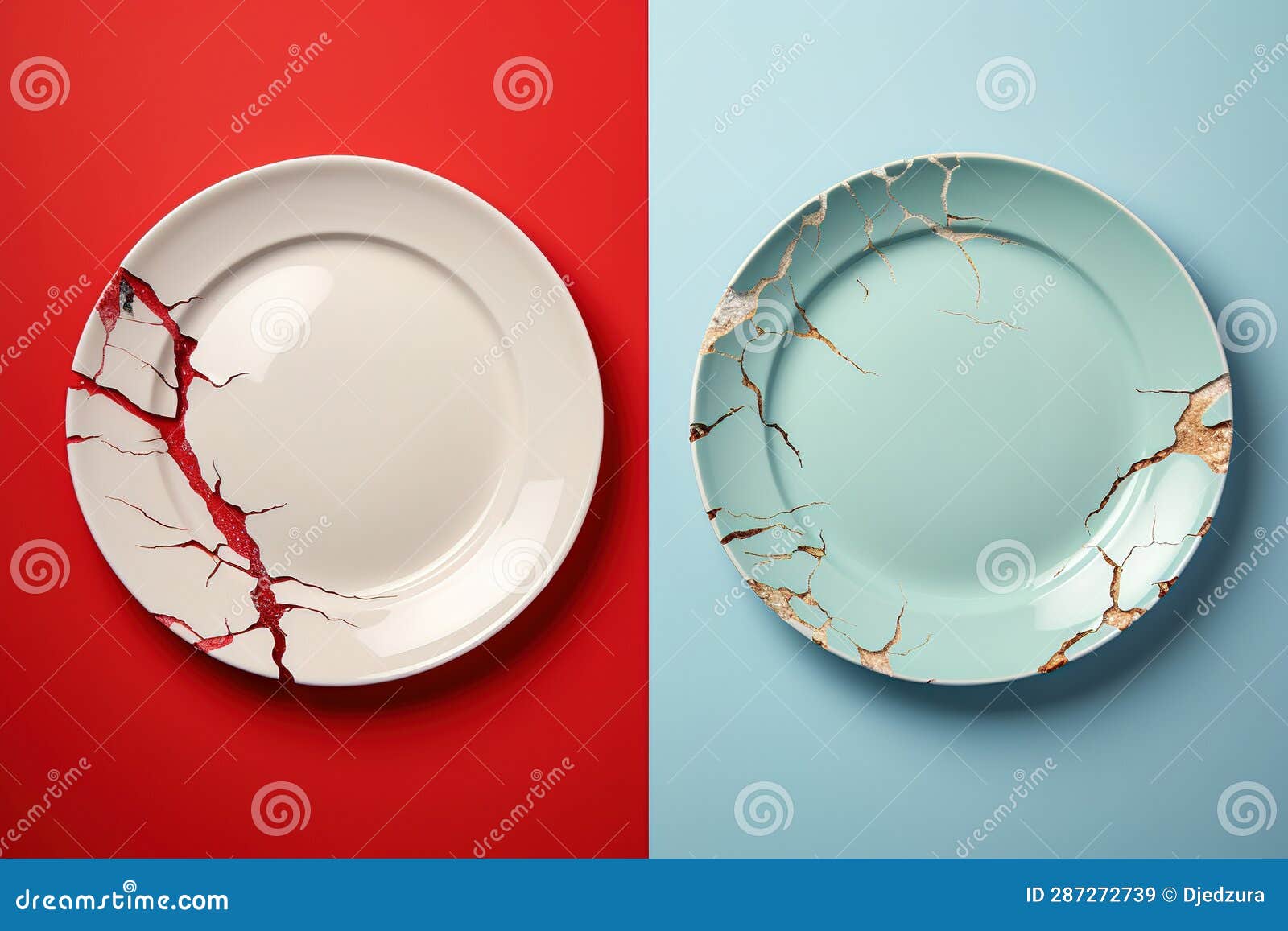 Set of Empty Plates Flat Lay Stock Image - Image of flat, view: 287272739