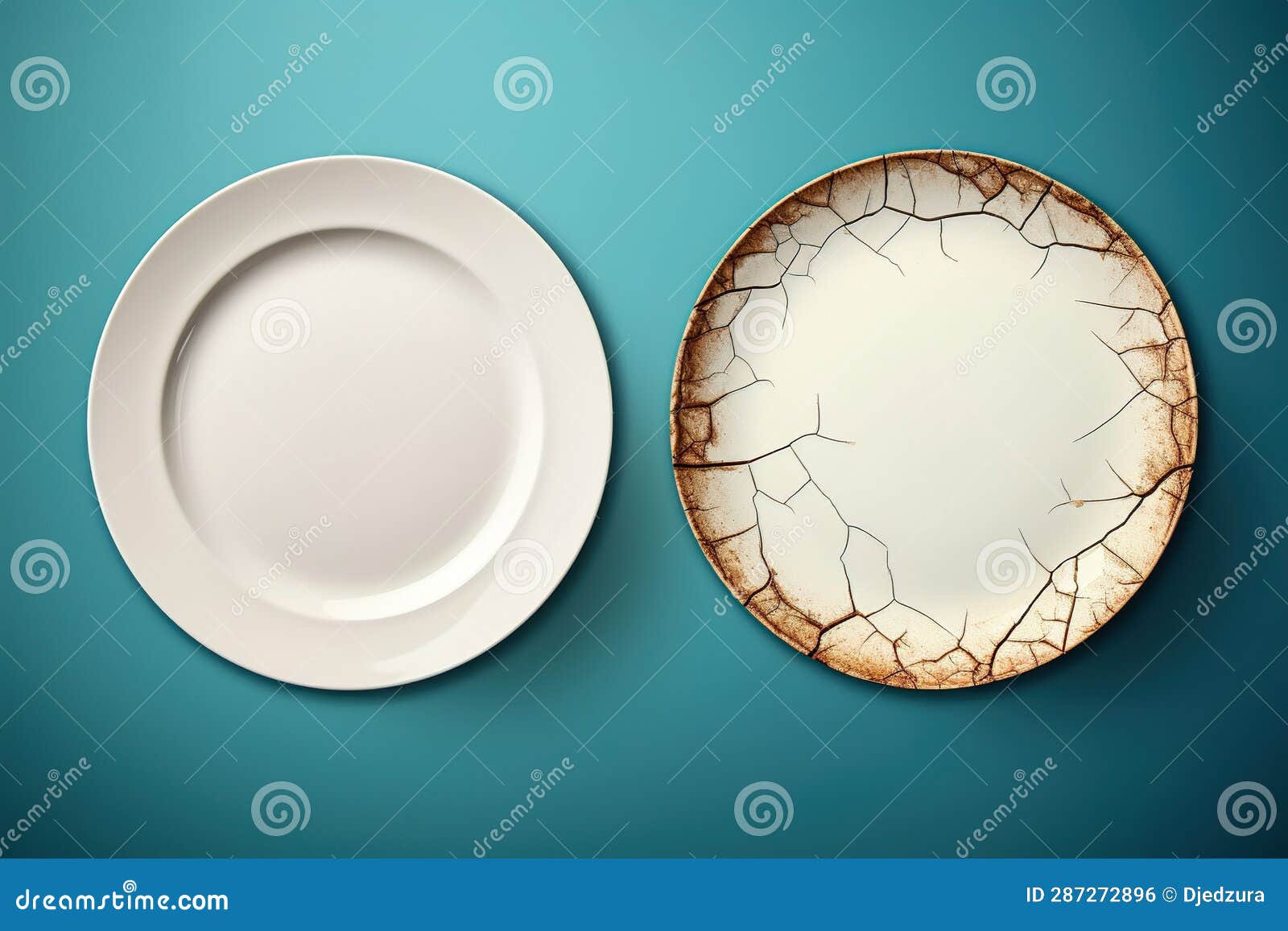 Set of Empty Plates Flat Lay Stock Illustration - Illustration of ...