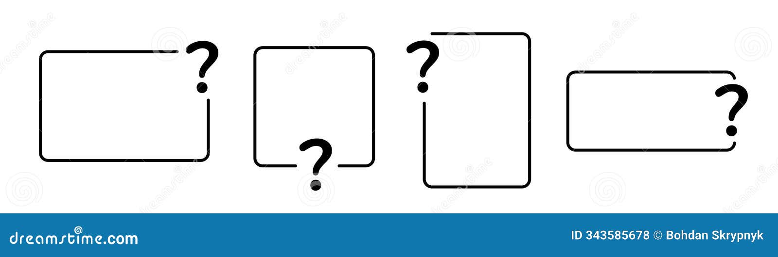 Question Frame. Speech Bubbles With Question Marks, Quiz Game Show ...