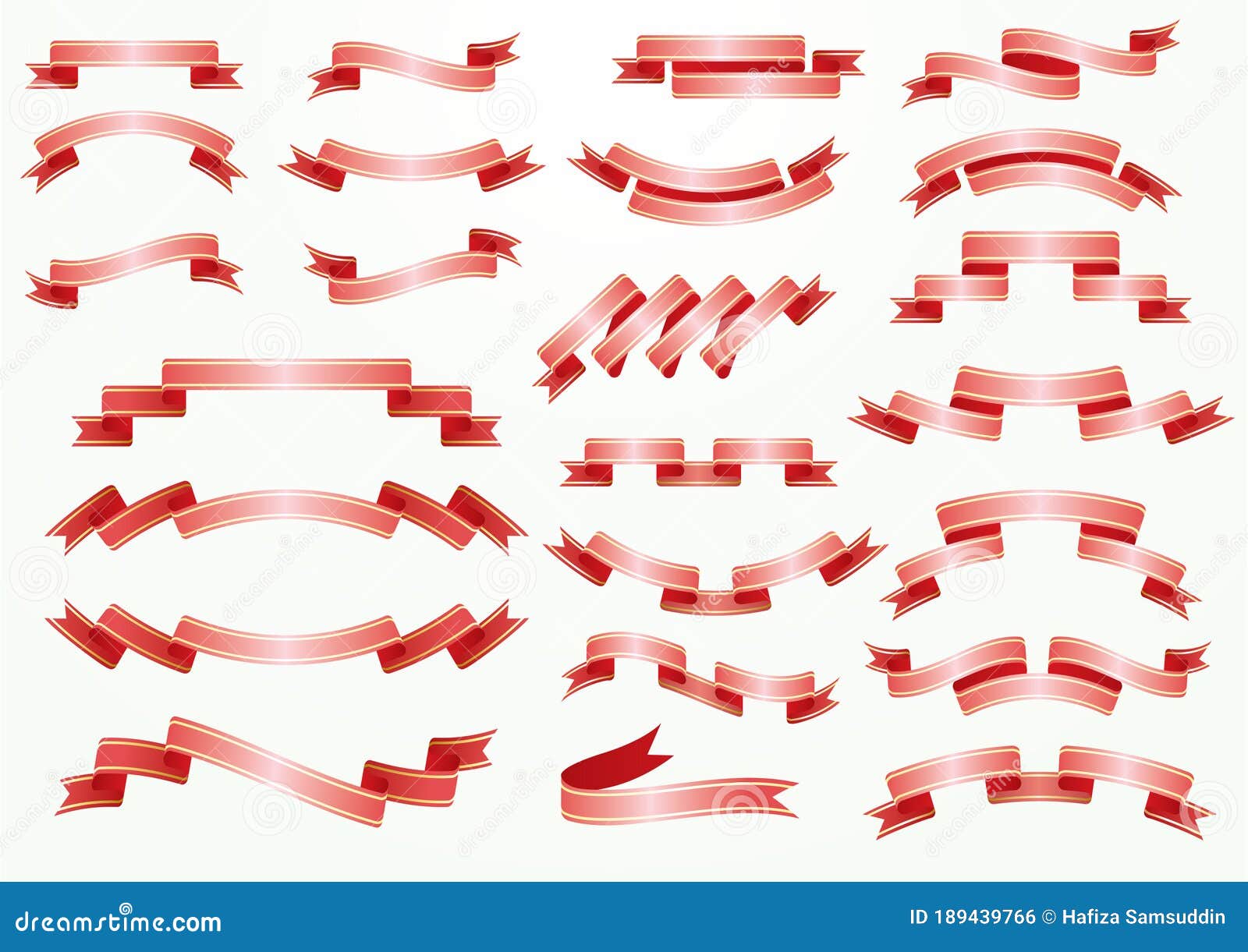 Set of Empty Ribbon Banners. Vector Illustration Decorative Design ...