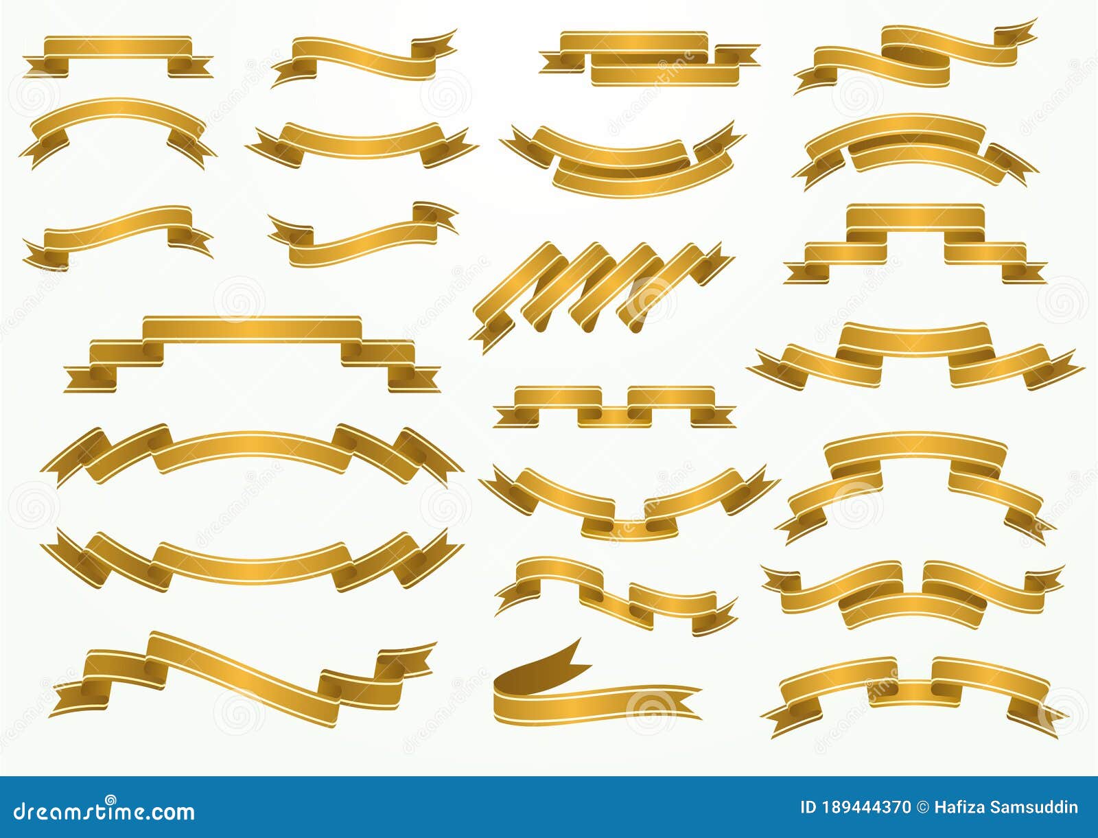 Set of Empty Ribbon Banners. Vector Illustration Decorative Design ...