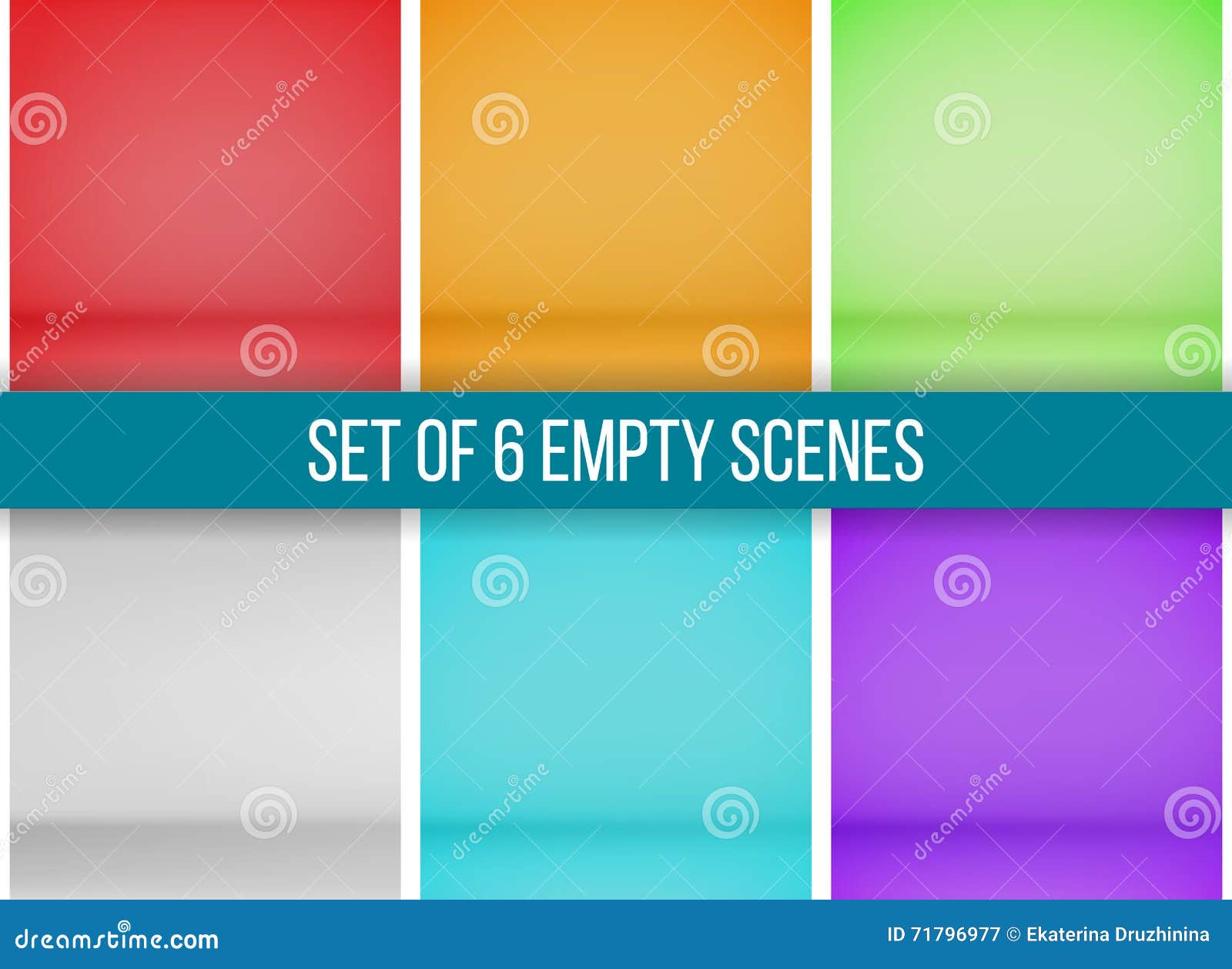 Set of 6 empty scenes stock vector. Illustration of scene - 71796977