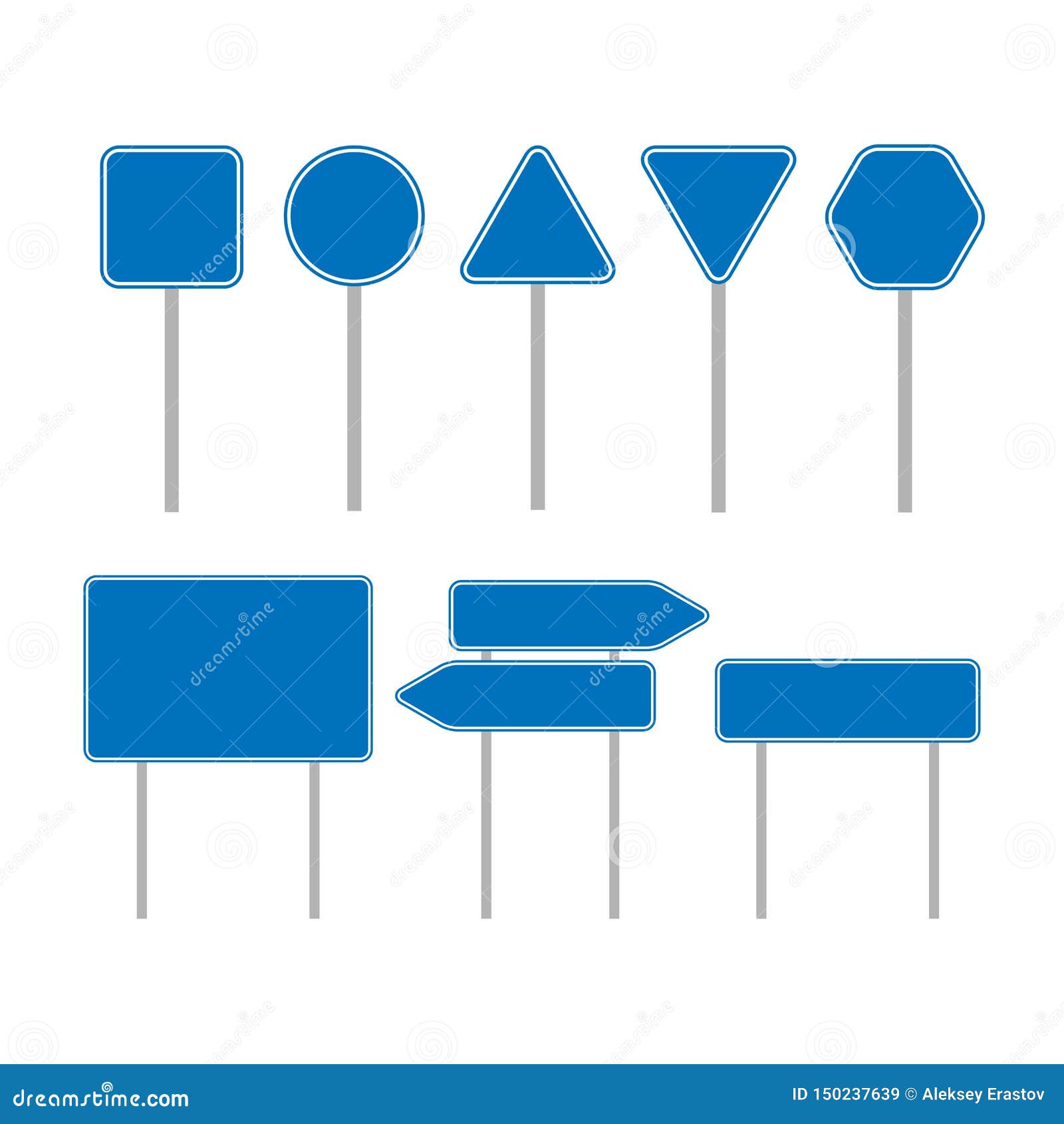 Set of Empty Signs. Collection Plates. Vector Illustration. Stock ...