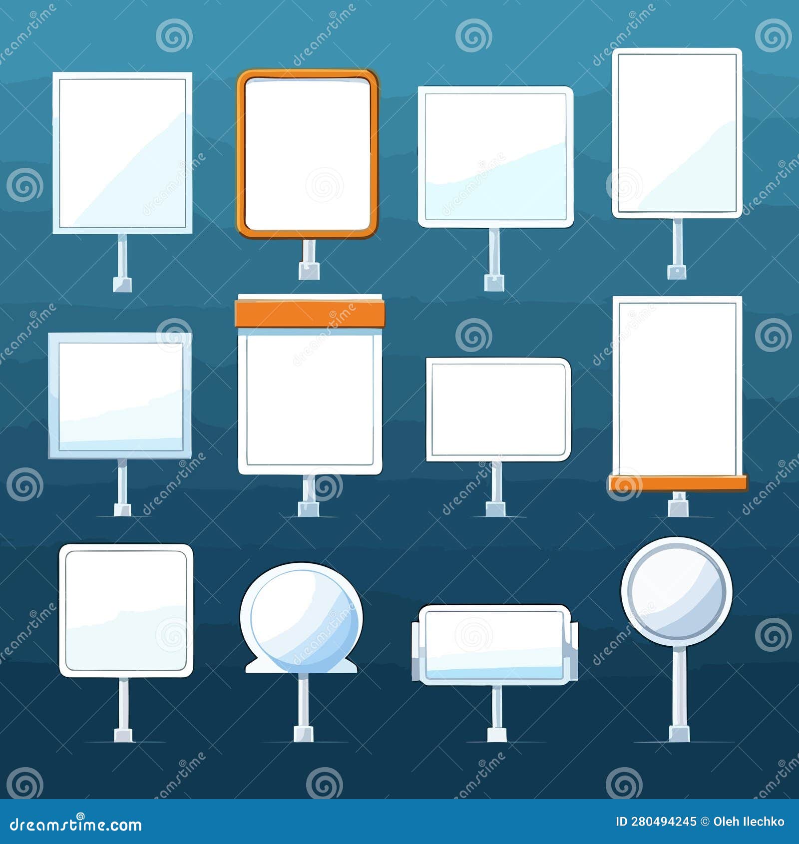 Set of Empty Signs Vector Isolated Illustration Stock Vector ...