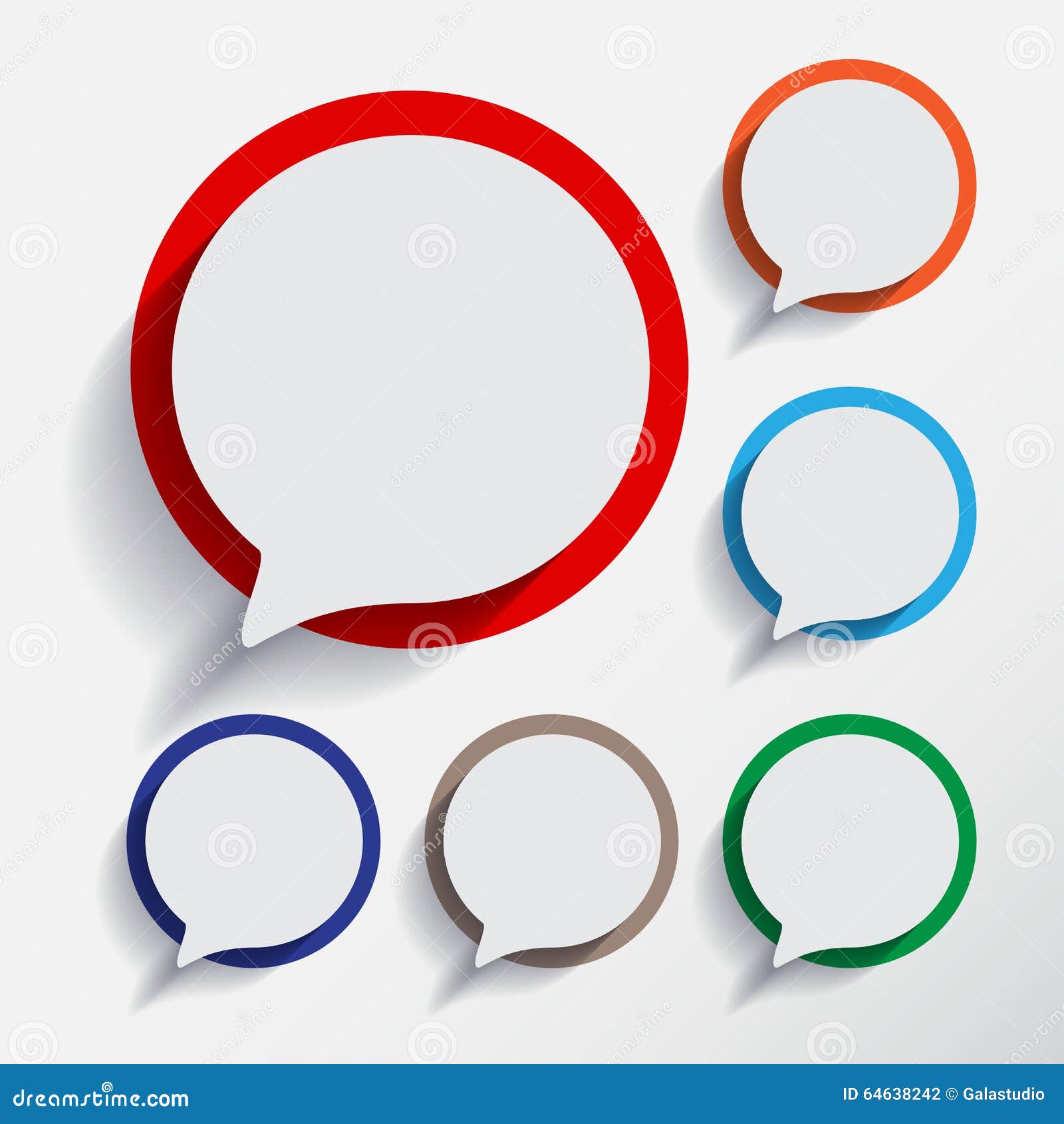 Set Of Six Speech Information Bubbles For Design. Info Symbol. Royalty ...
