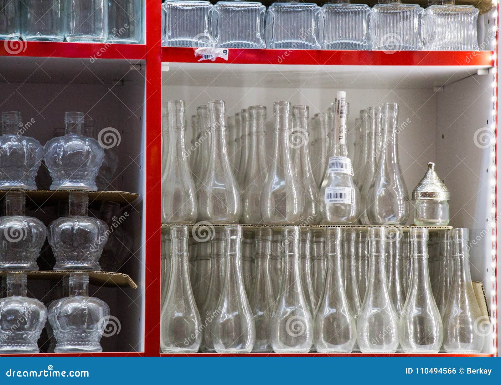 Set of Empty Little Transparent Bottles in a Box Stock Photo - Image of ...