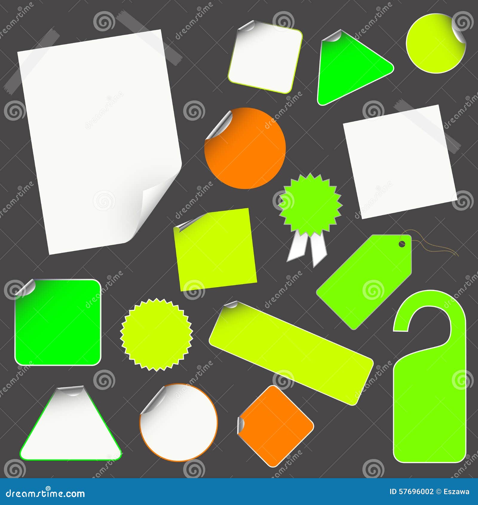 Set of Empty Stickers, Design Elements Stock Vector - Illustration of ...