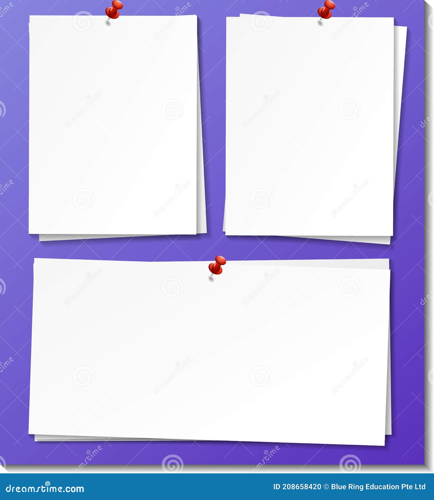 Set of Empty Sticky Note Paper Template Stock Vector - Illustration of ...