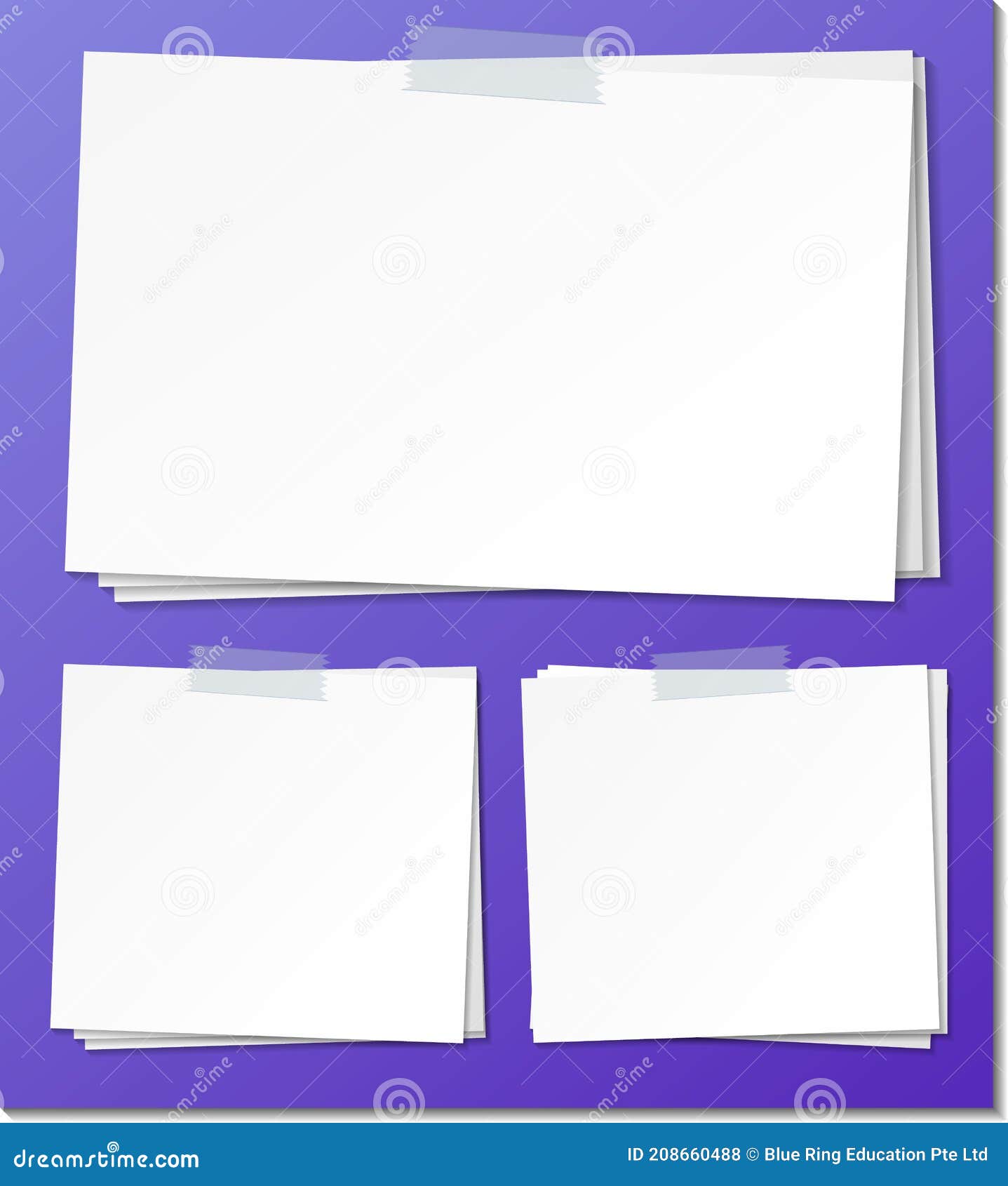 Set of Empty Sticky Note Paper Template Stock Vector - Illustration of ...