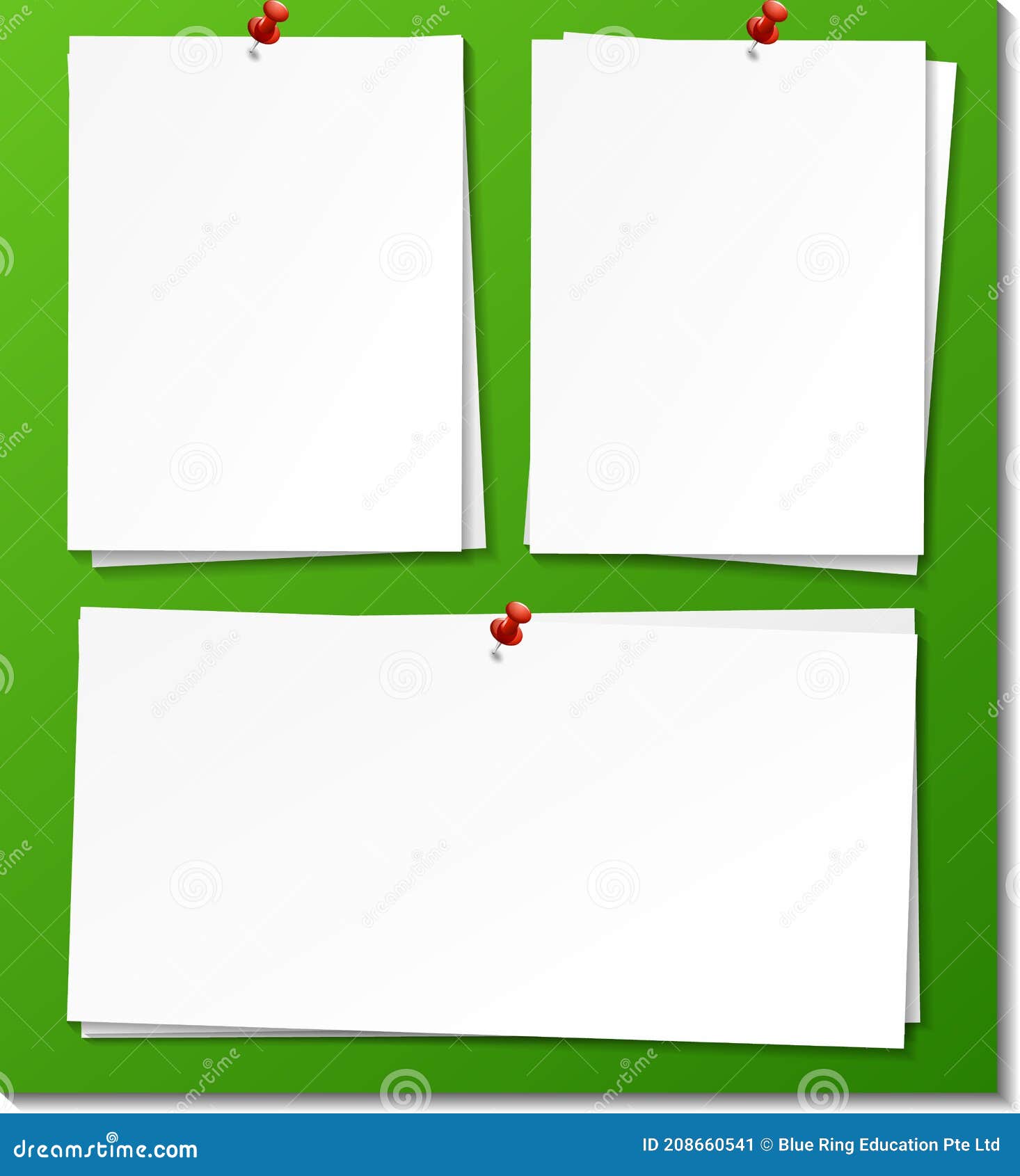 Set of Empty Sticky Note Paper Template Stock Vector - Illustration of ...