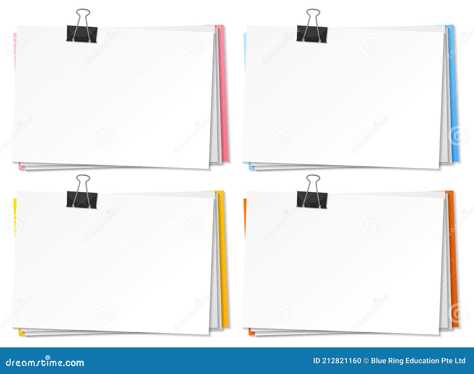 Set of Empty Sticky Note Paper Template Stock Vector - Illustration of ...