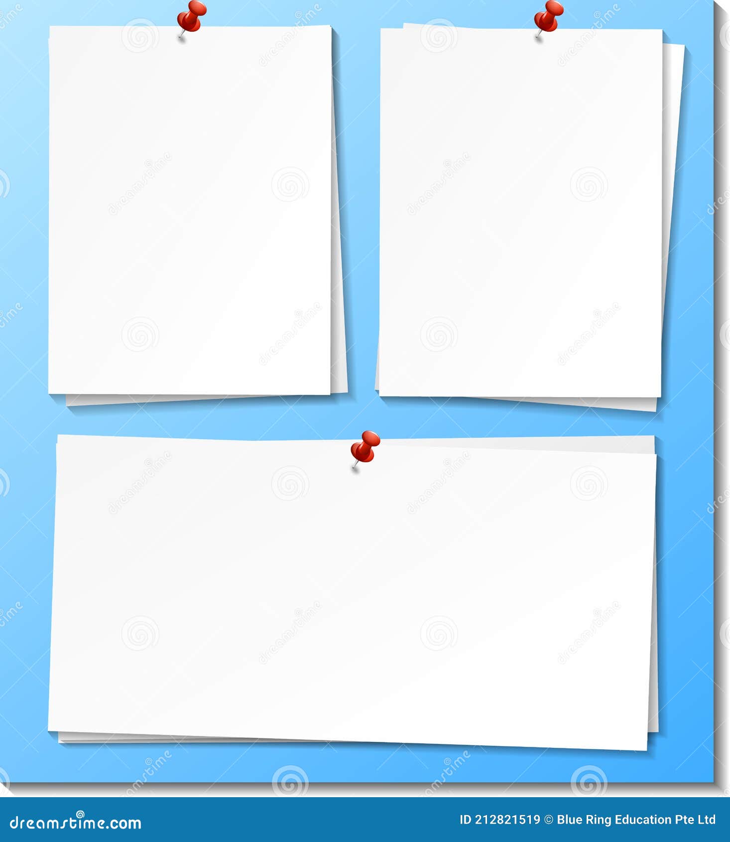 Set of Empty Sticky Note Paper Template Stock Vector - Illustration of ...