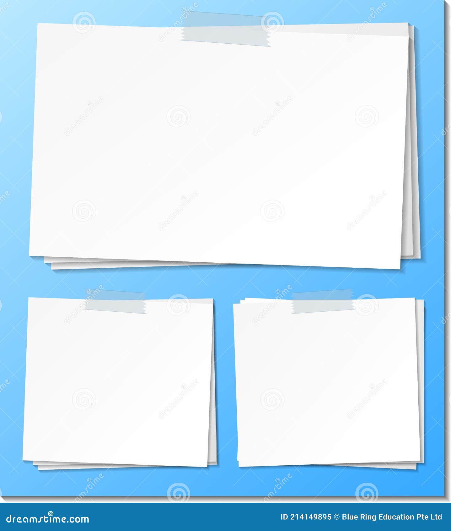 Set of Empty Sticky Note Paper Template Stock Vector - Illustration of ...