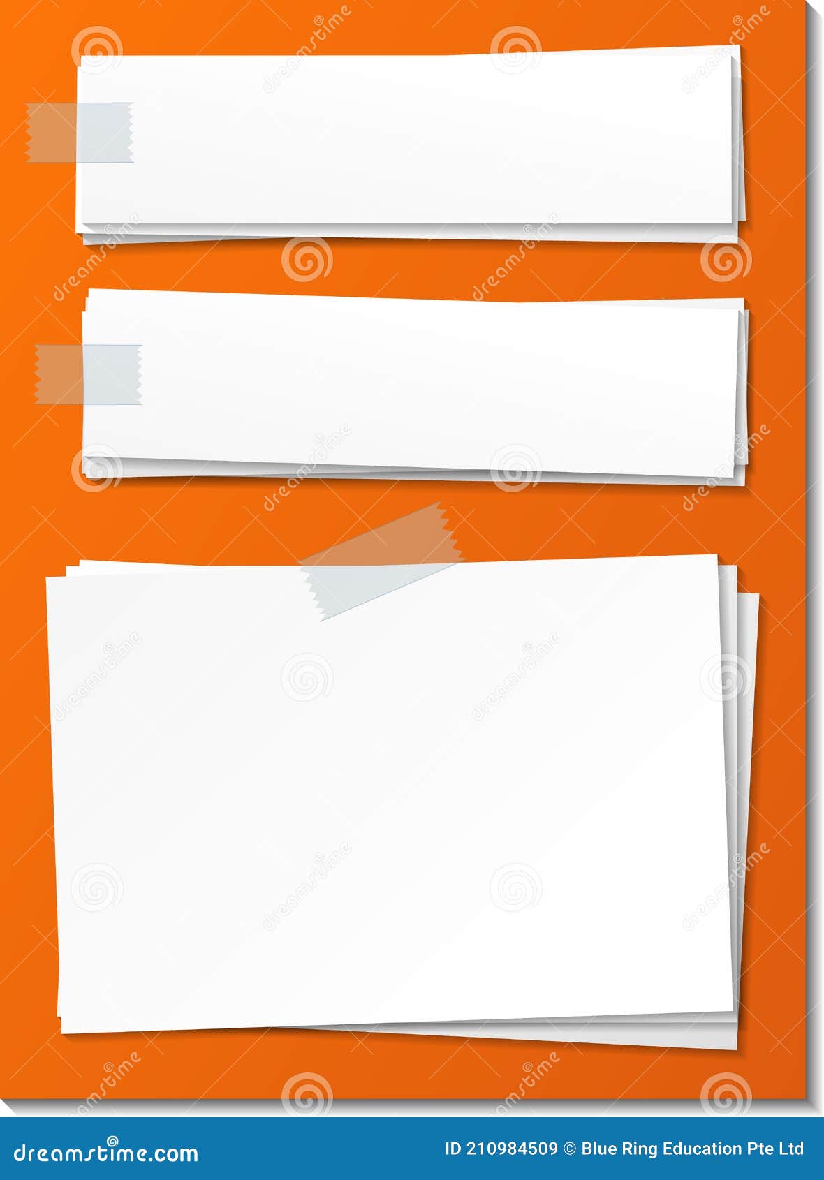 Set of Empty Sticky Note Paper Template Stock Vector - Illustration of ...