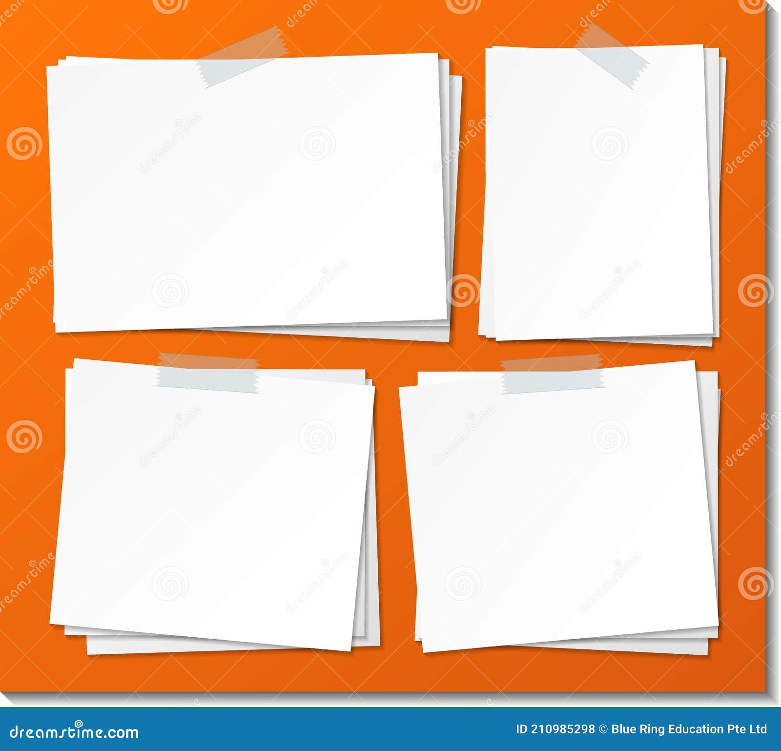 Set of Empty Sticky Note Paper Template Stock Vector - Illustration of ...