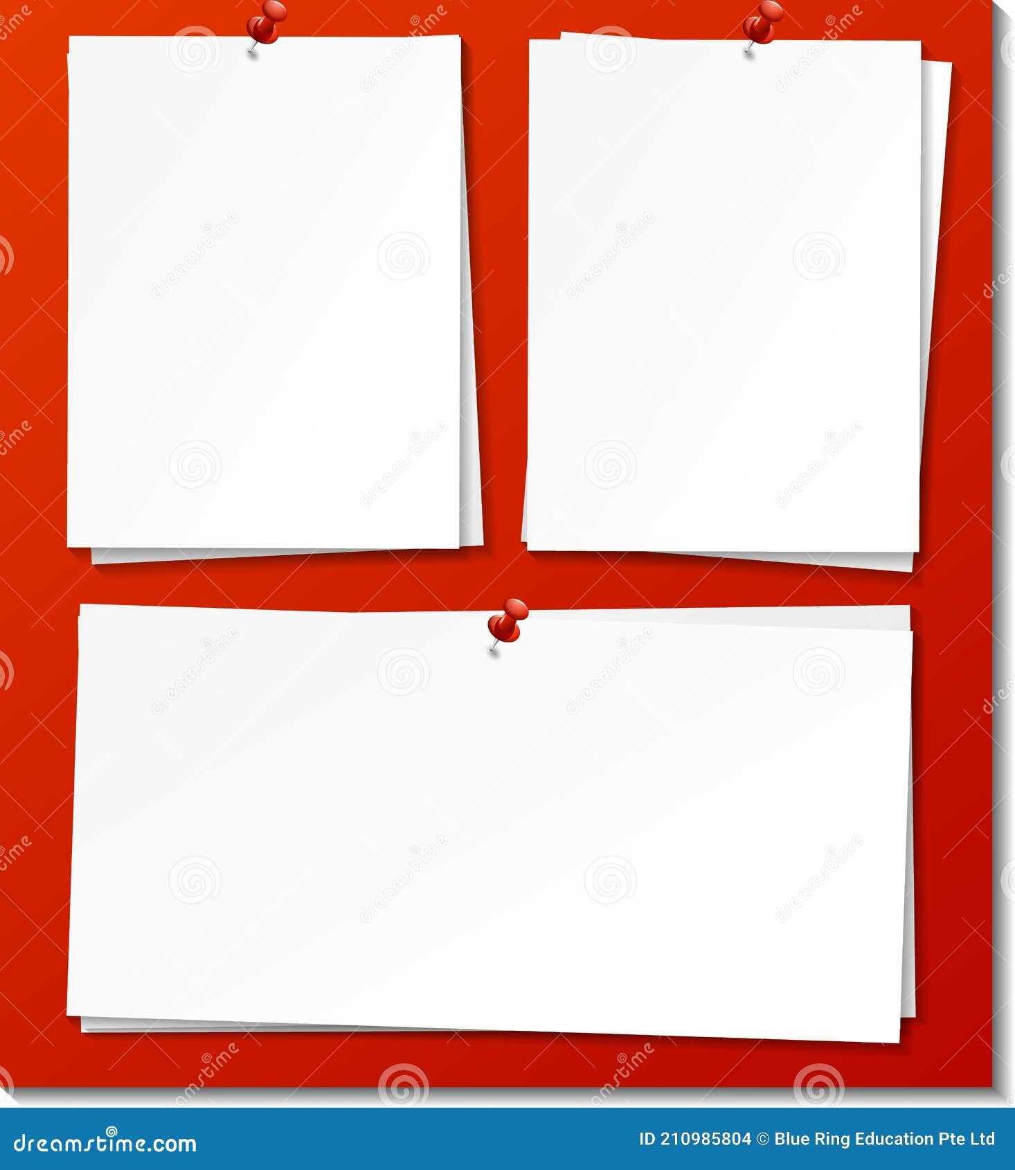 Set of Empty Sticky Note Paper Template Stock Vector - Illustration of ...