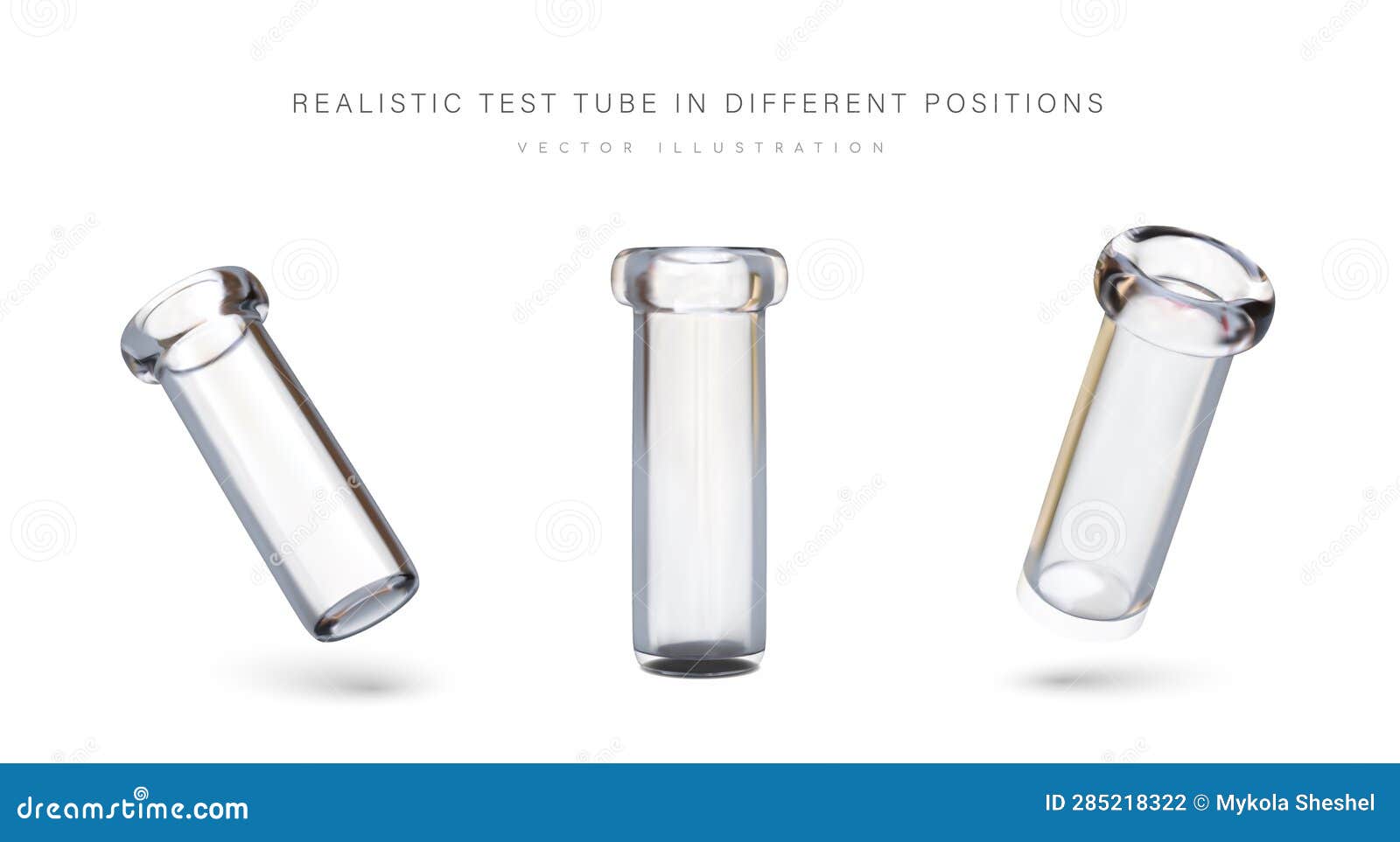 Set of Empty Test Tubes. Transparent Laboratory Containers for Analyzes ...