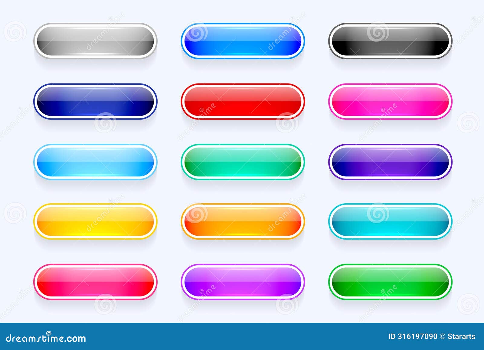Set of Empty UI/UX App Button Element Icon Design Stock Vector ...