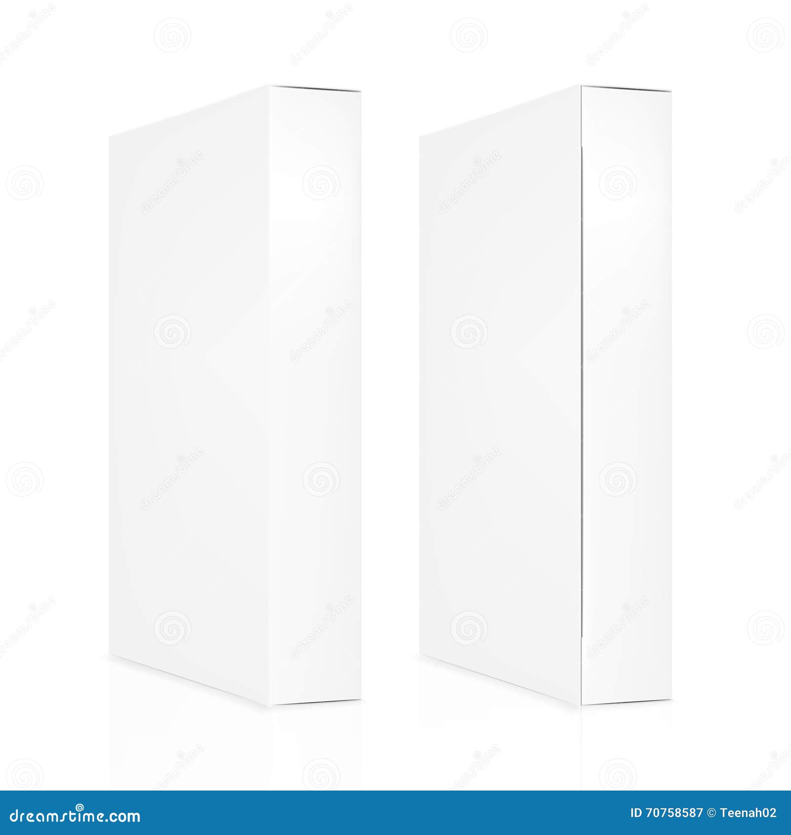 SET of Empty White Gray Thin Packaging Box Stock Vector - Illustration ...