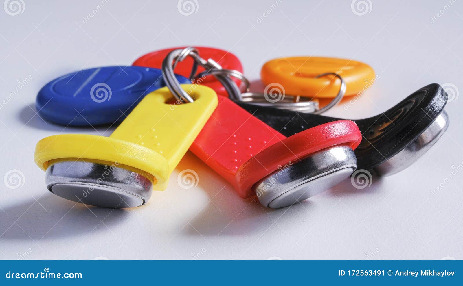 A Set of Encoded Keys. Magnetic Keys on a White Background. White ...
