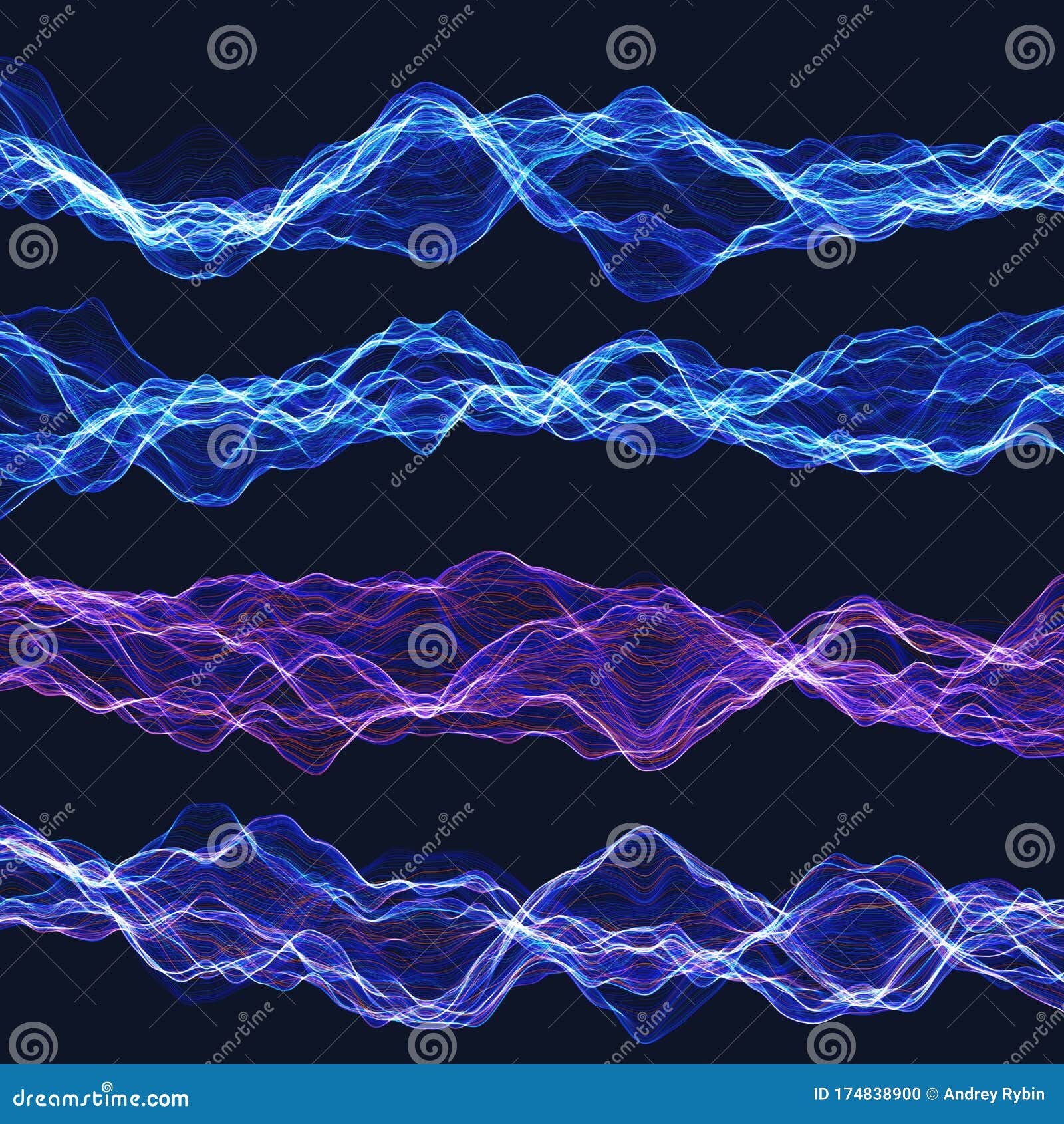 Set of Energy Chaotic Waves. Sound or Energy Waves for Your Design ...