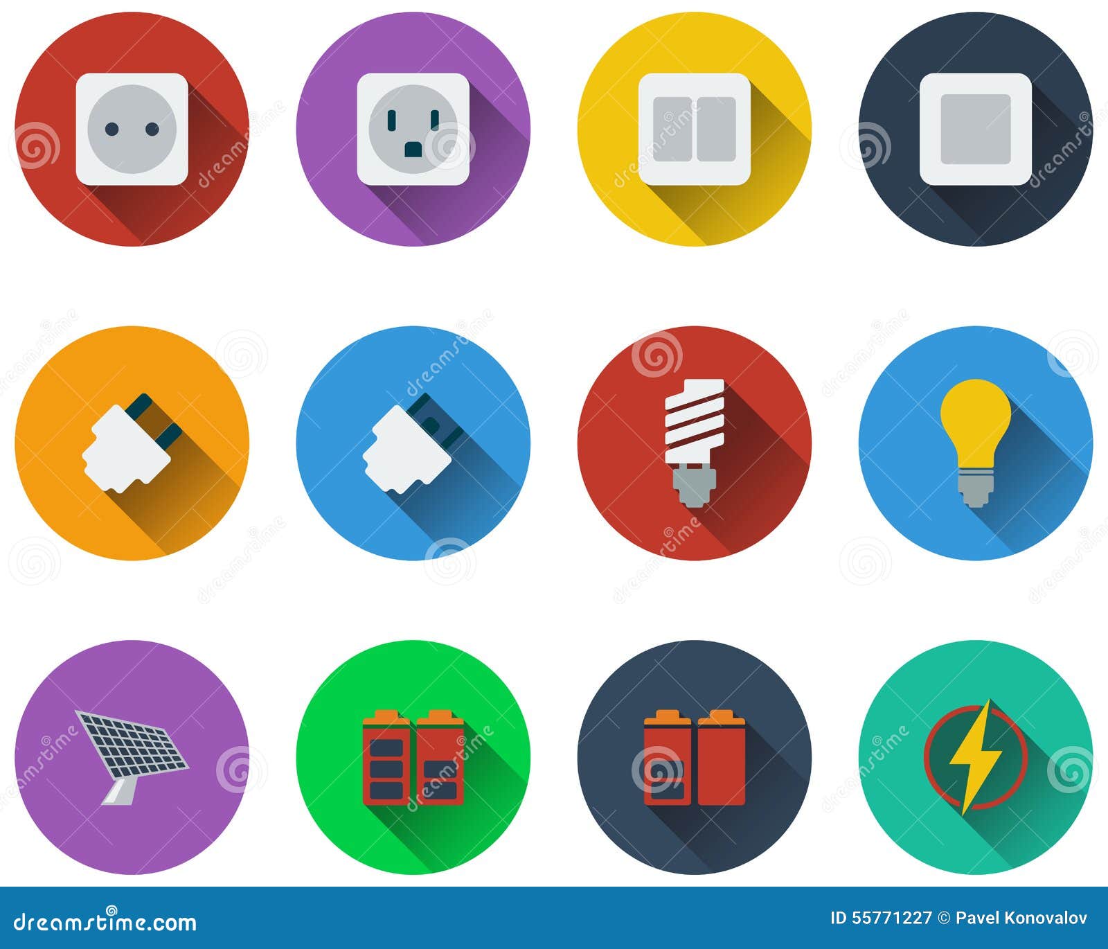 Set of energy icons stock vector. Illustration of transformer - 55771227