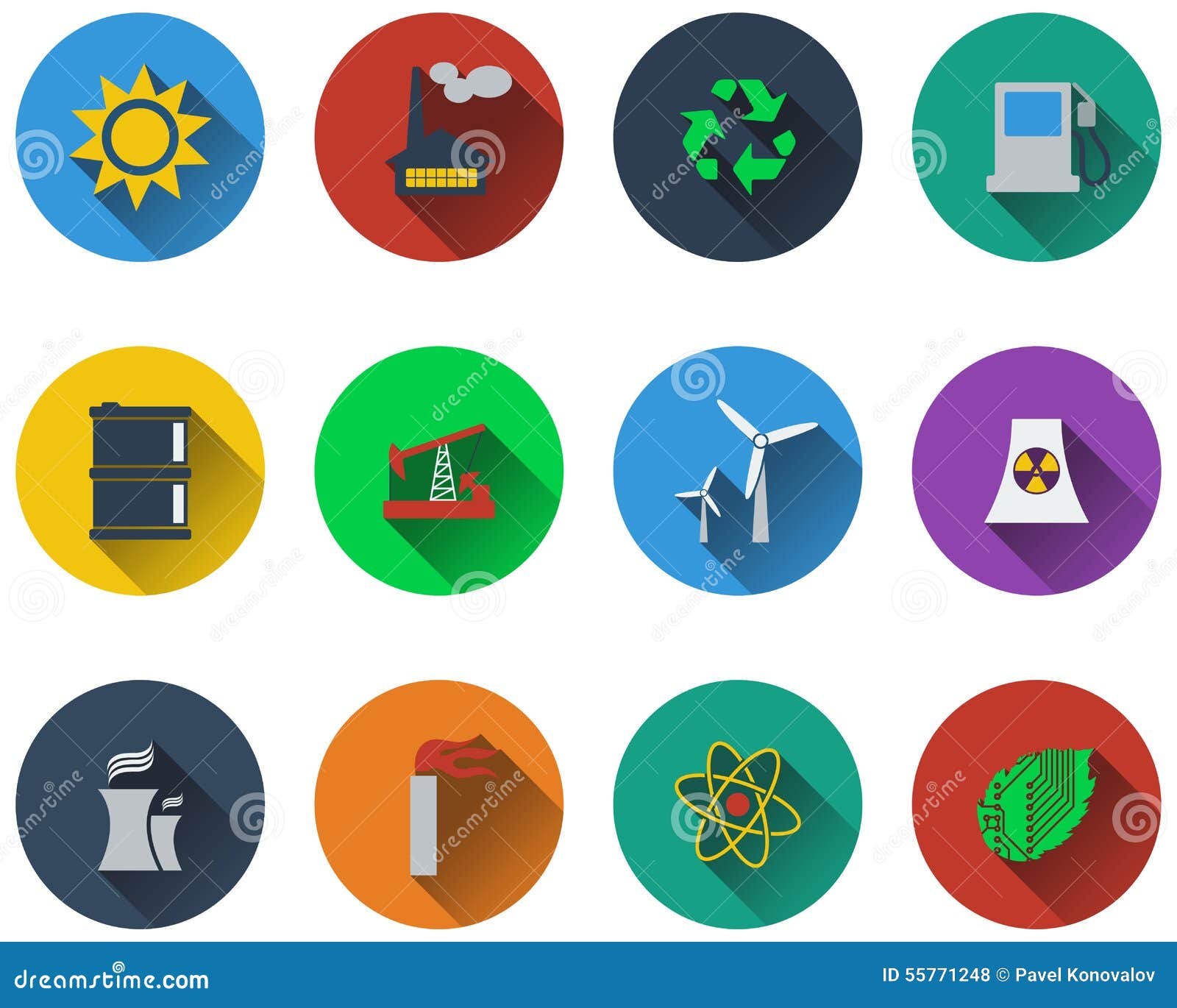 Set of energy icons stock vector. Illustration of electricity - 55771248