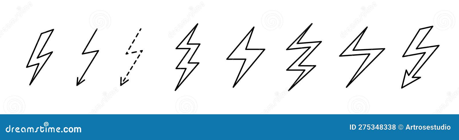 Lightning Line Art Icon Logo Vector | CartoonDealer.com #239939607