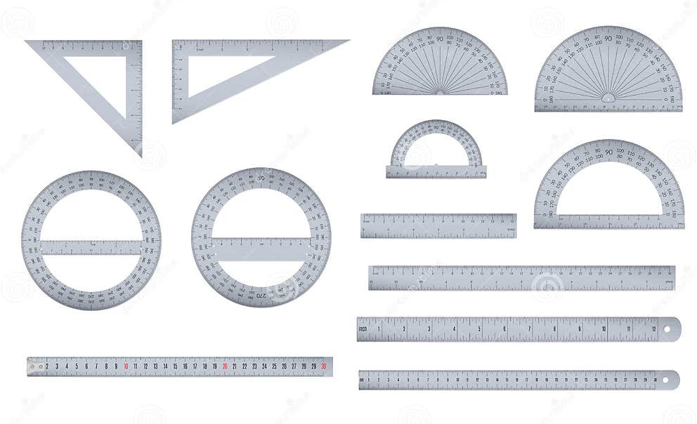 Set of Engineer or Architect Aluminium Drafting Rulers Stock Vector ...