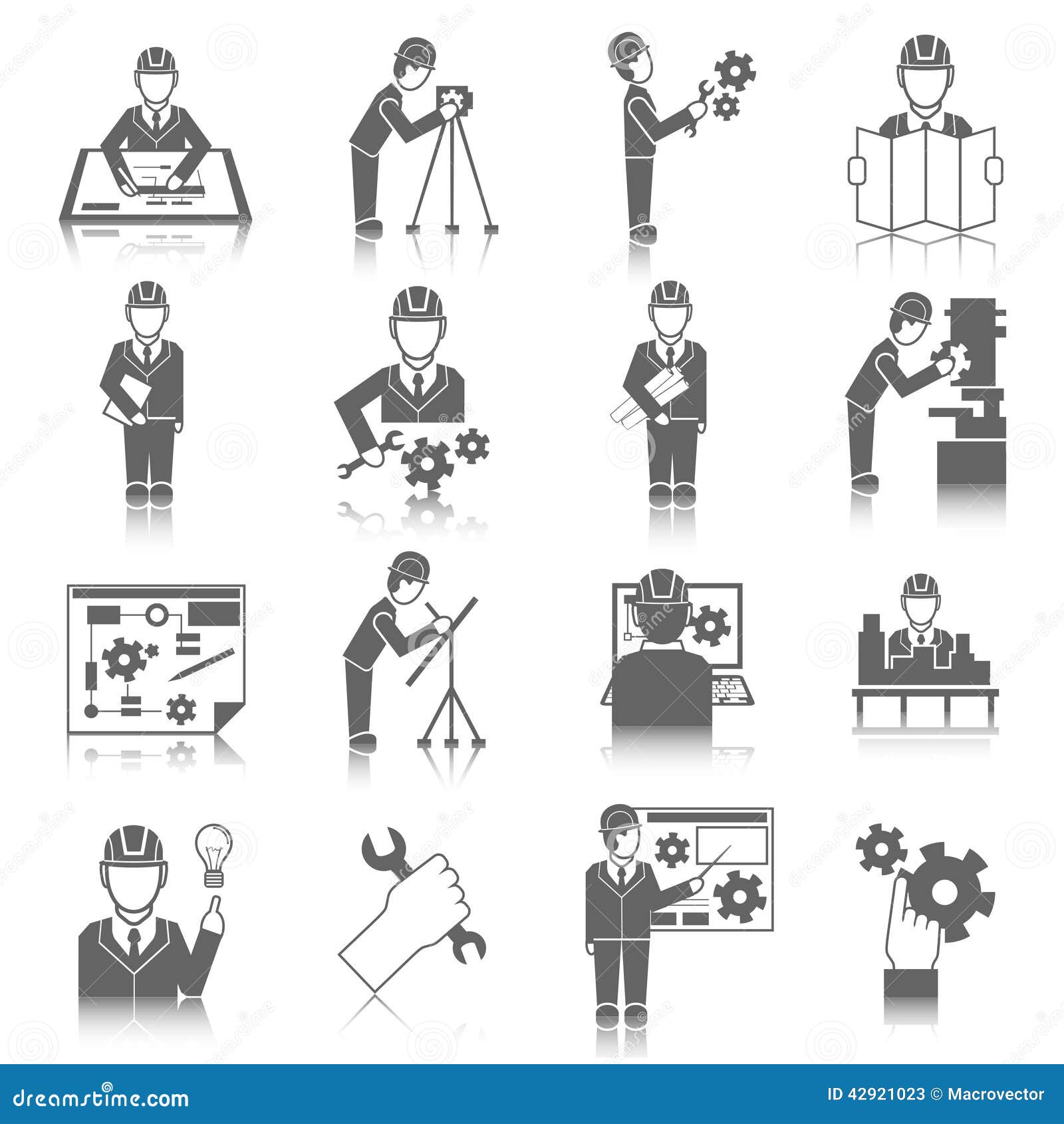 Set of engineer icons stock vector. Illustration of industrial - 42921023