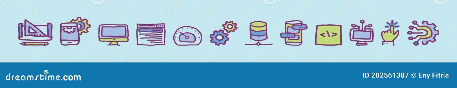 Set of Engineering. Cartoon Icon Design Template with Various Models ...