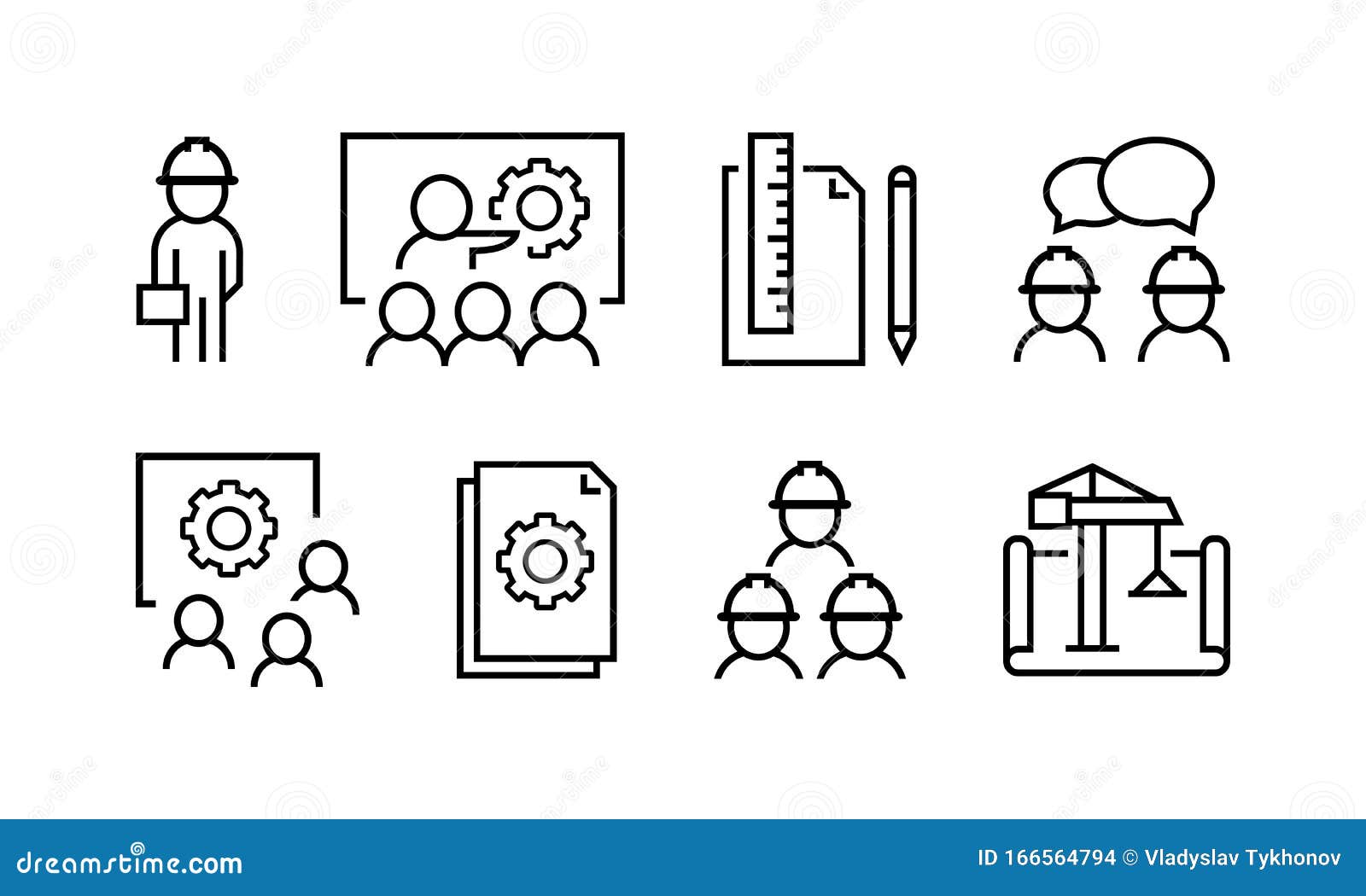 Engineers And Designers For Building Construction. Vector Isolated Set ...