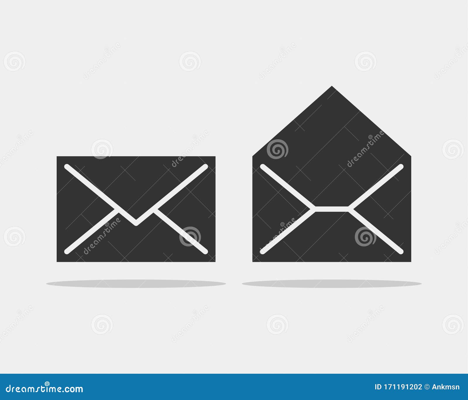 Set Envelop Icons Letter. Envelope Icon Vector Template. Mail Symbol ...