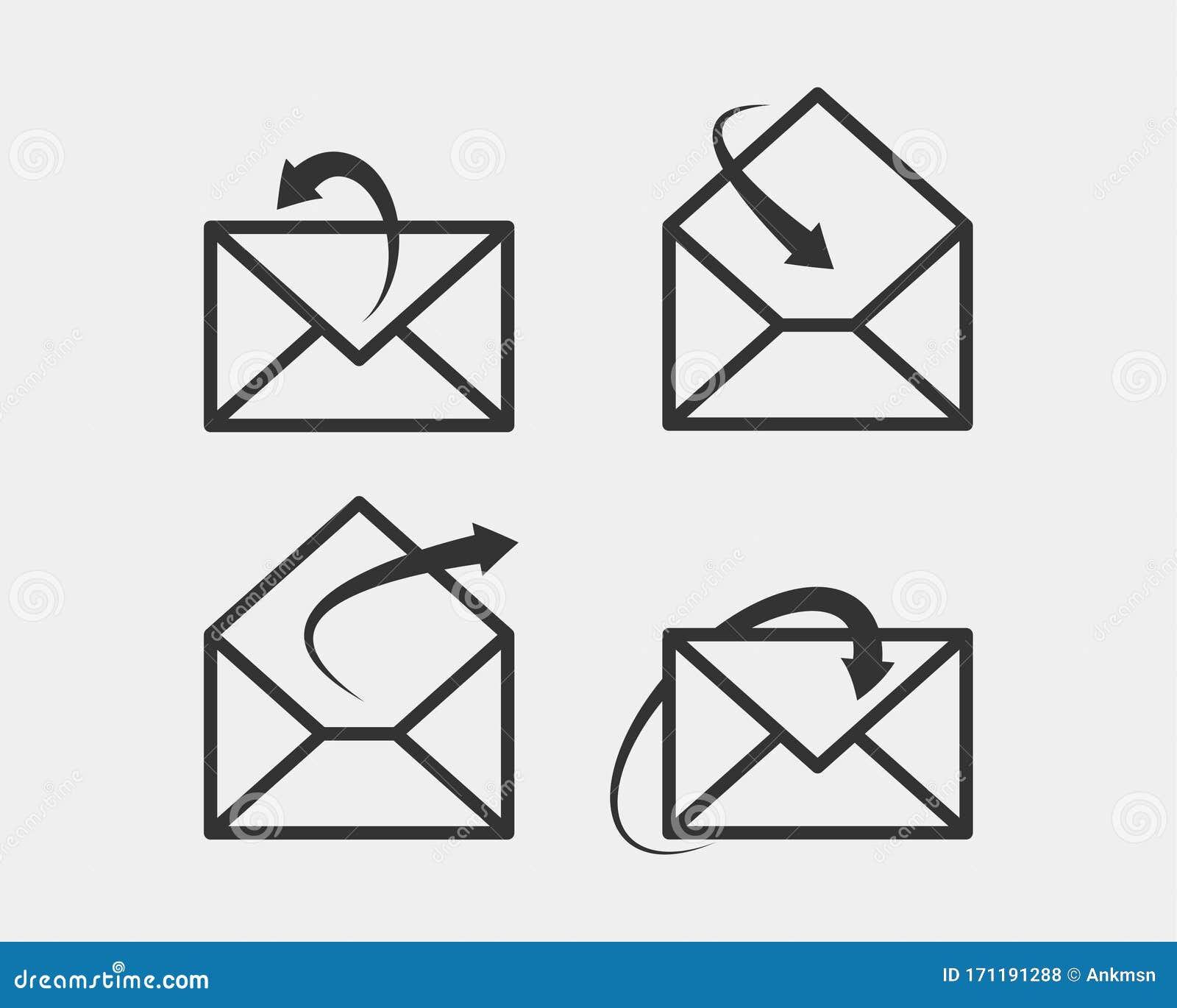 Set Envelop Icons Letter. Envelope Icon Vector Template. Mail Symbol ...
